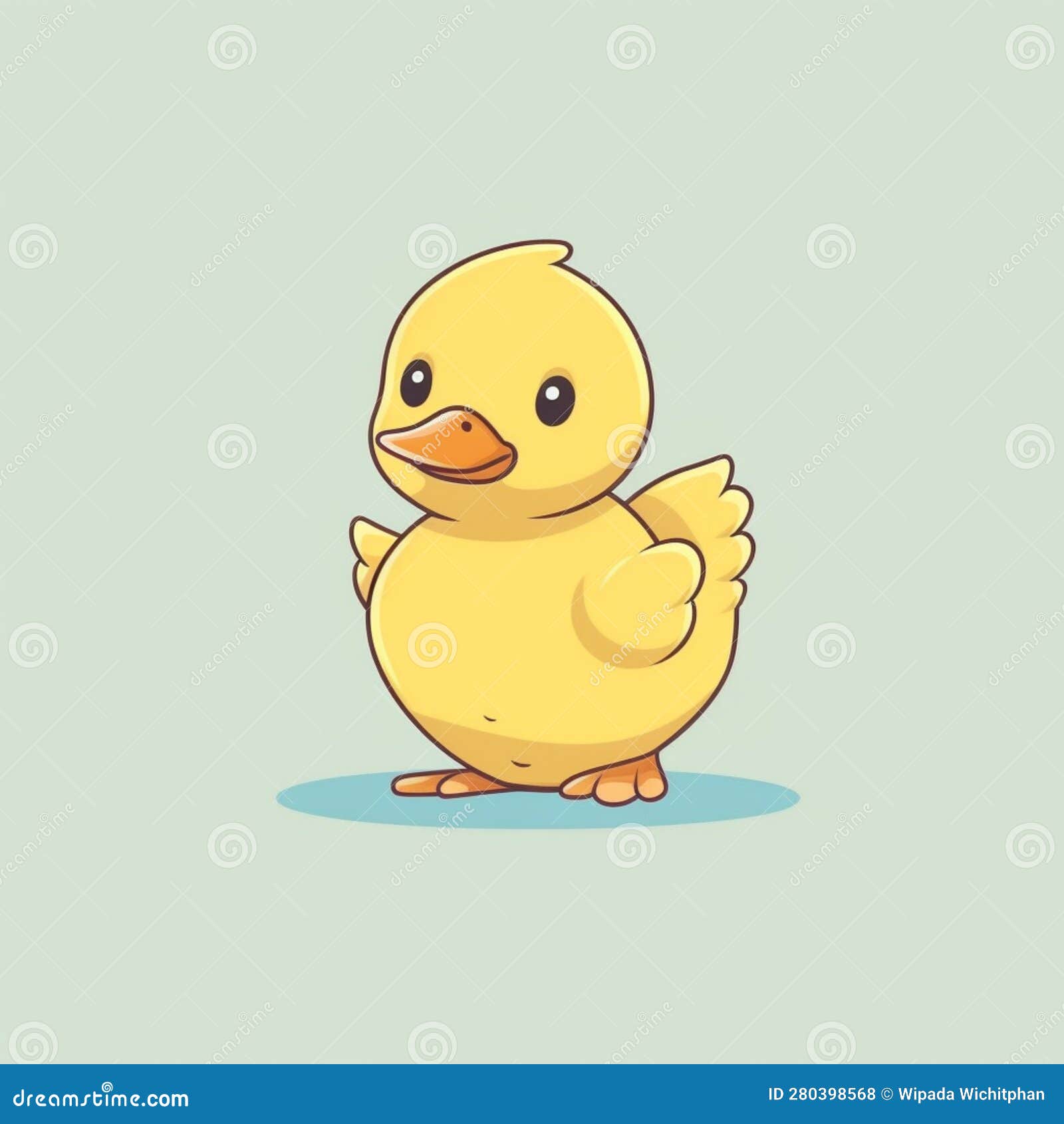 Cute Little Duck Cartoon Illustration Stock Illustration - Illustration ...
