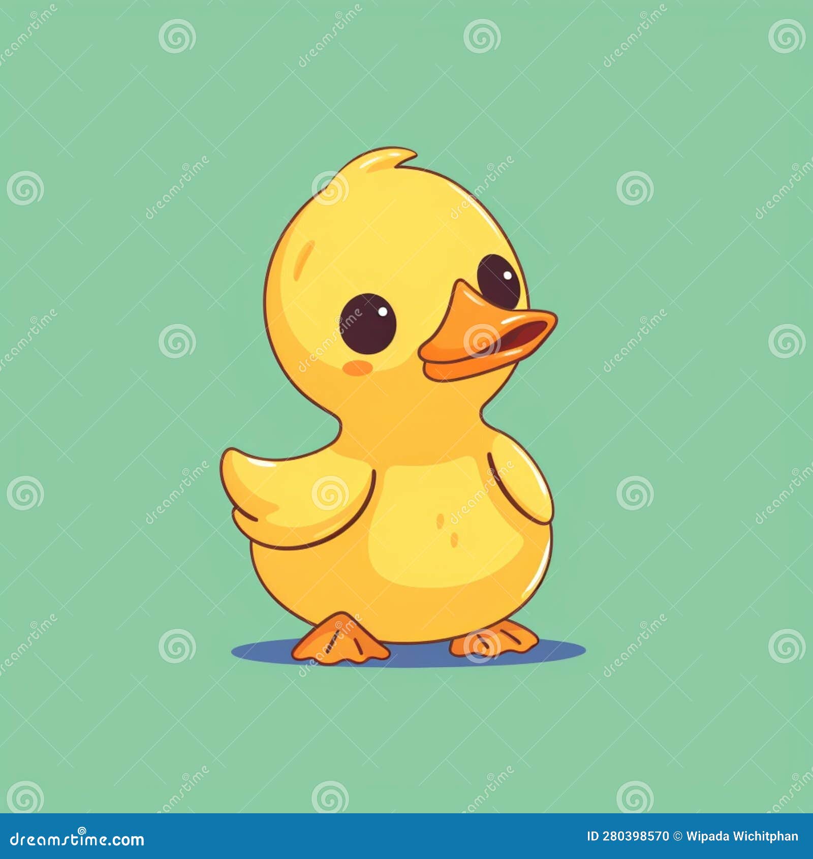 Cute Little Duck Cartoon Illustration Stock Illustration - Illustration ...