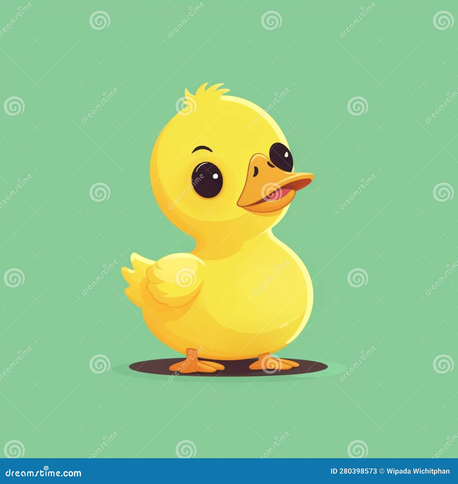 Cute Little Duck Cartoon Illustration Stock Illustration - Illustration ...