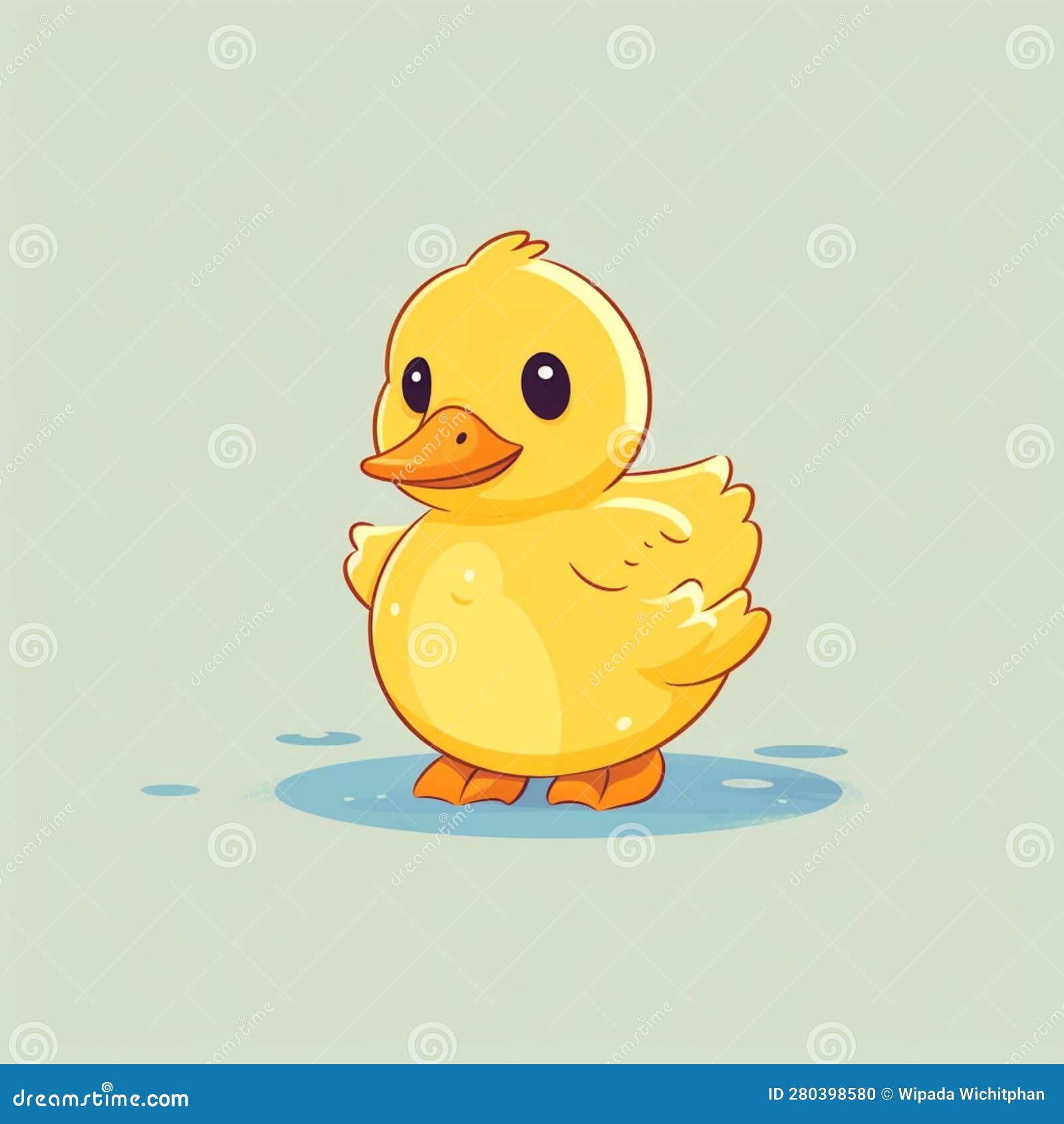 Cute Little Duck Cartoon Illustration Stock Illustration - Illustration ...
