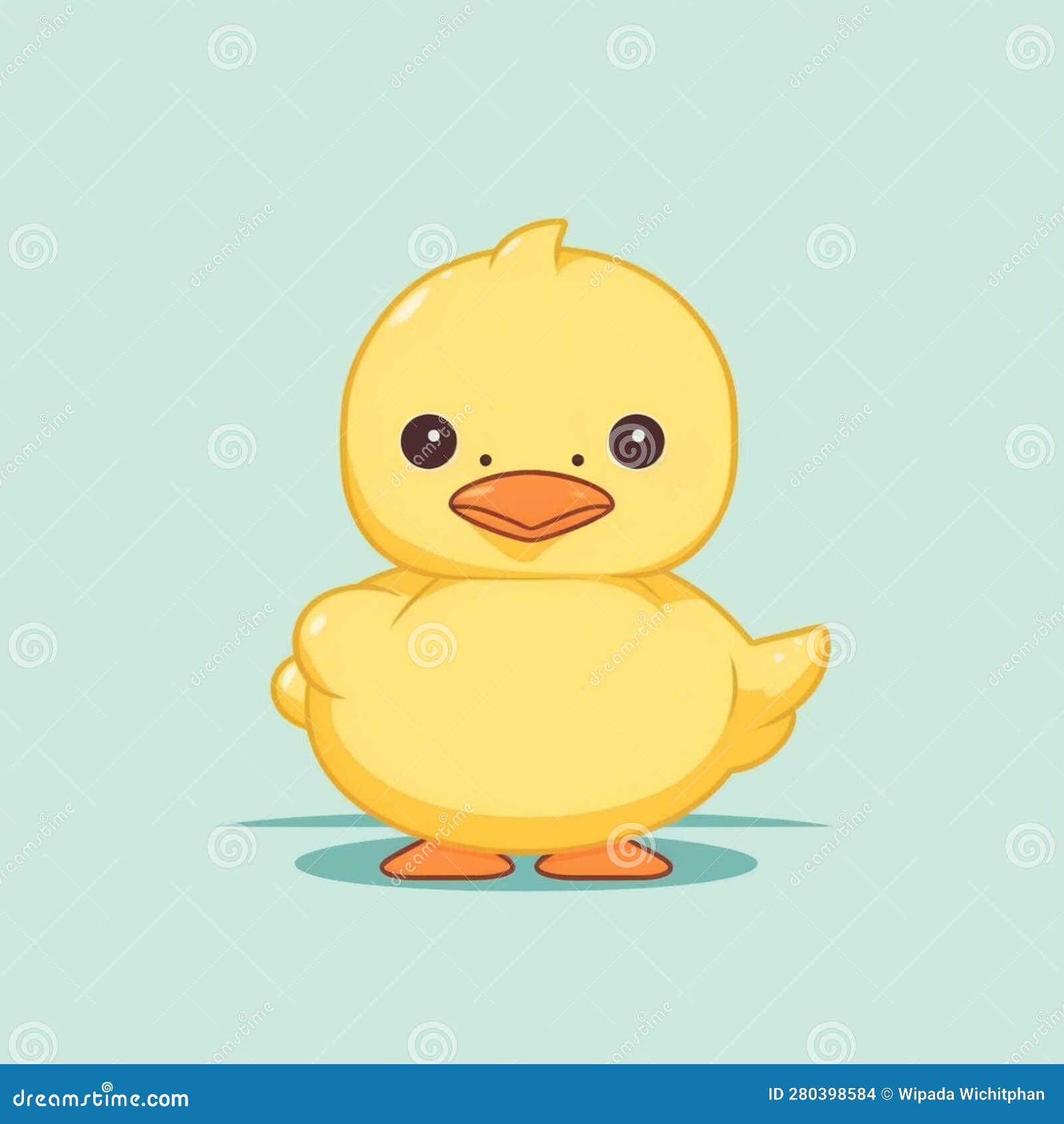Cute Little Duck Cartoon Illustration Stock Illustration - Illustration ...