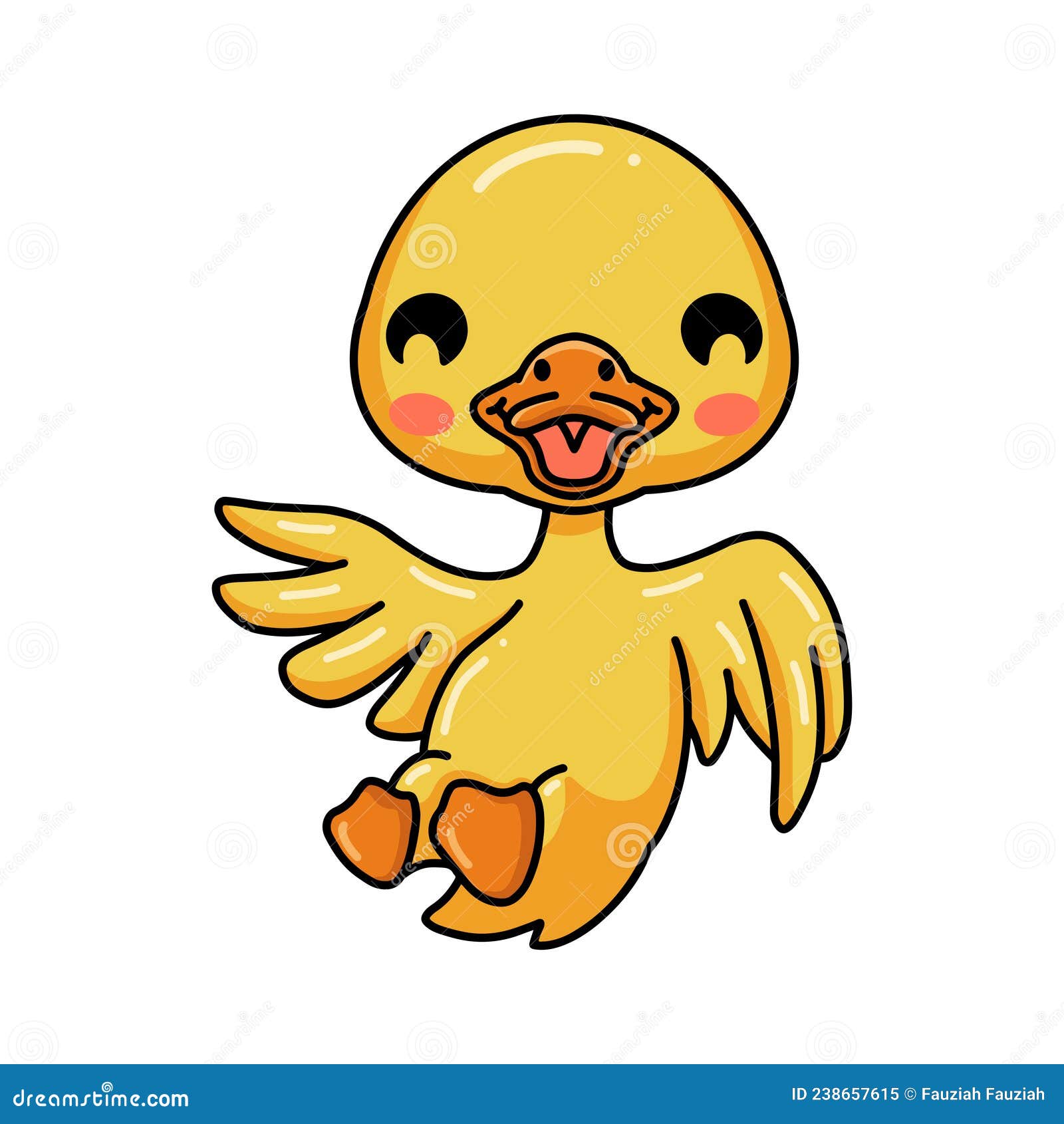 Cute Little Duck Cartoon Posing Stock Vector - Illustration of duckling ...