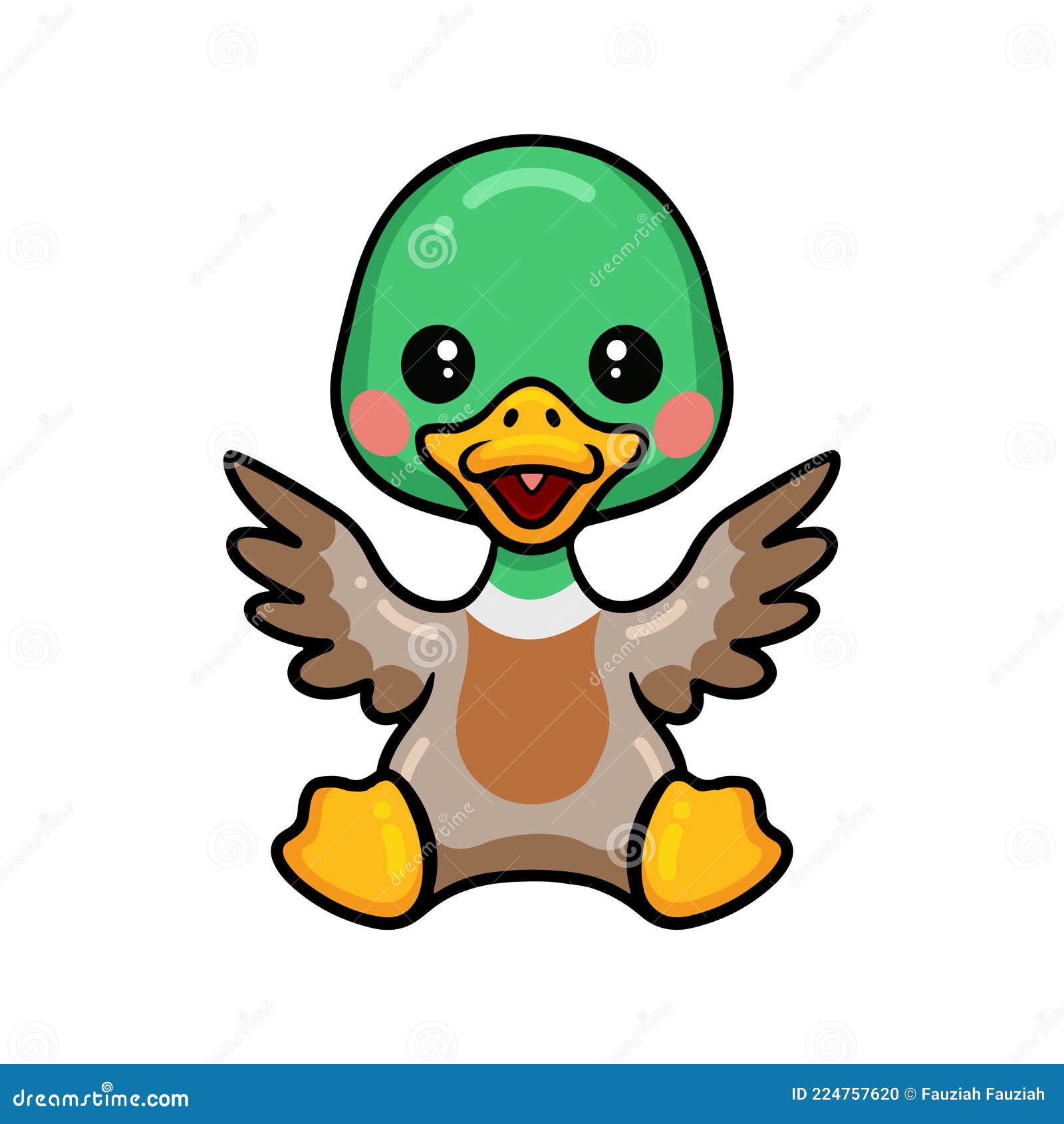 Cute Little Duck Cartoon Sitting Stock Vector - Illustration of cute ...