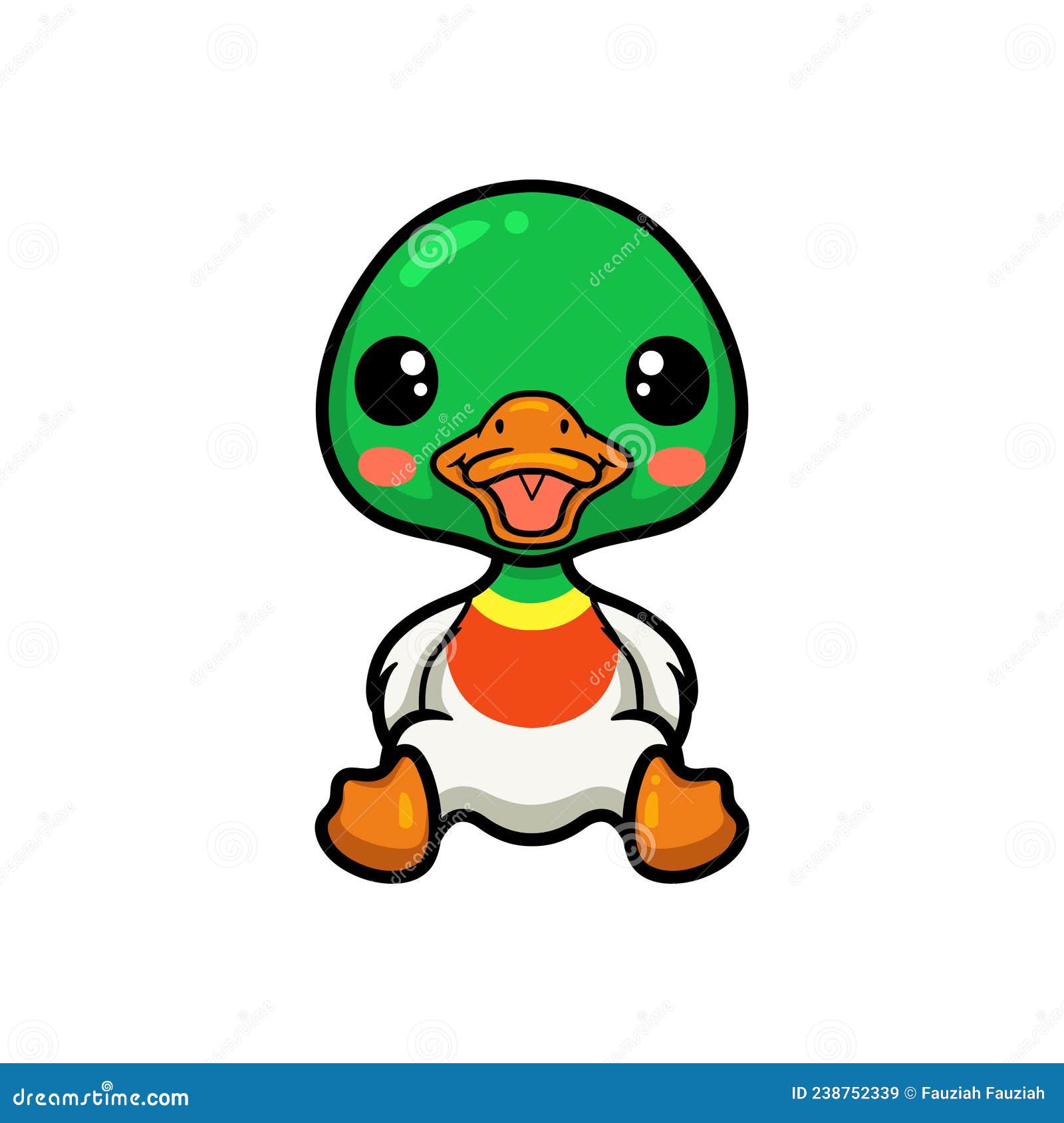Cute Little Duck Cartoon Sitting Stock Vector - Illustration of animal ...
