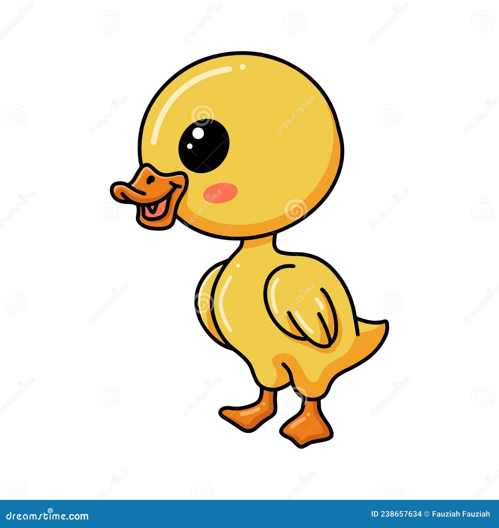 Cute Little Duck Cartoon Standing Stock Vector - Illustration of happy ...