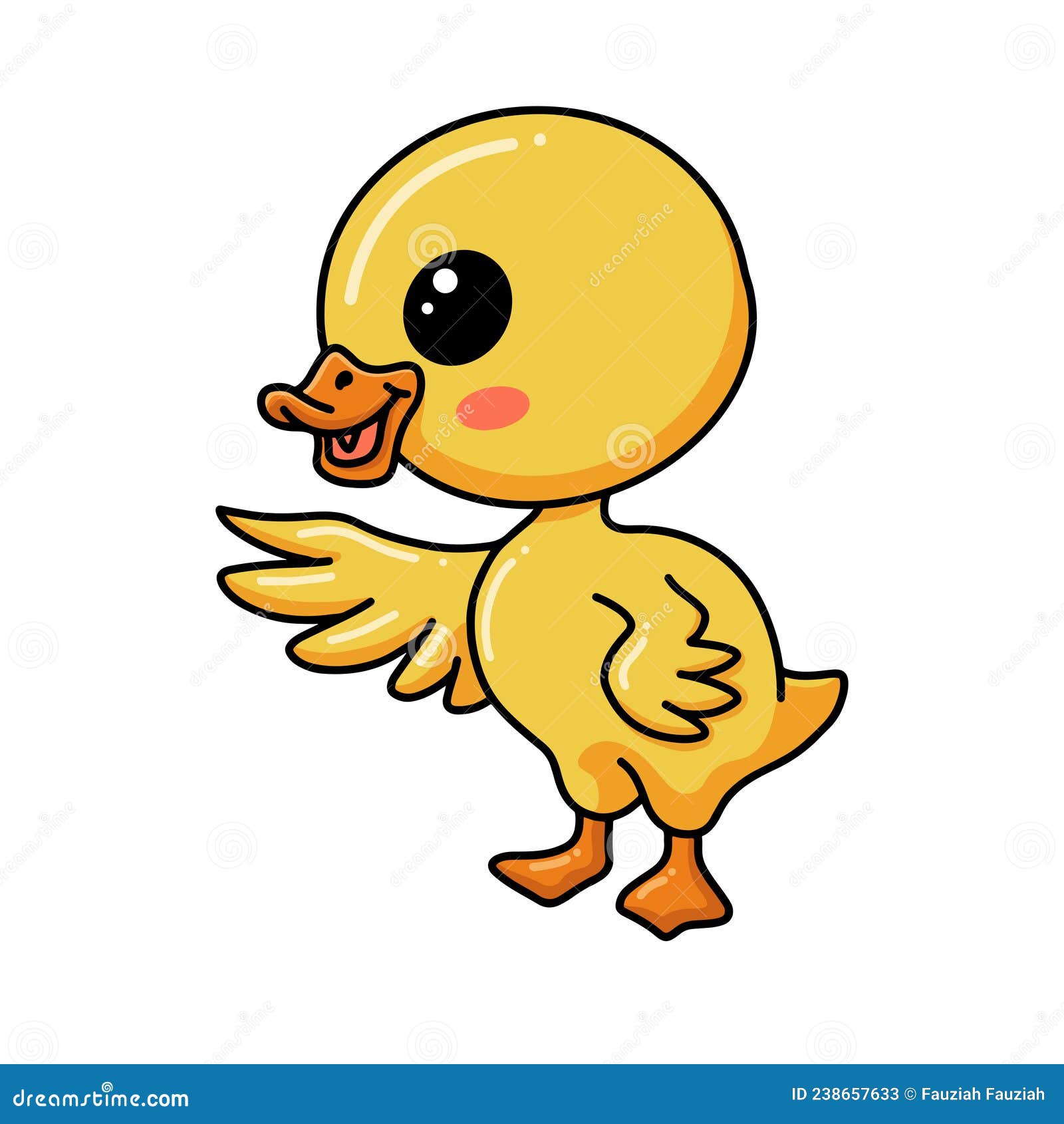 Cute Little Duck Cartoon Standing Stock Vector - Illustration of child ...