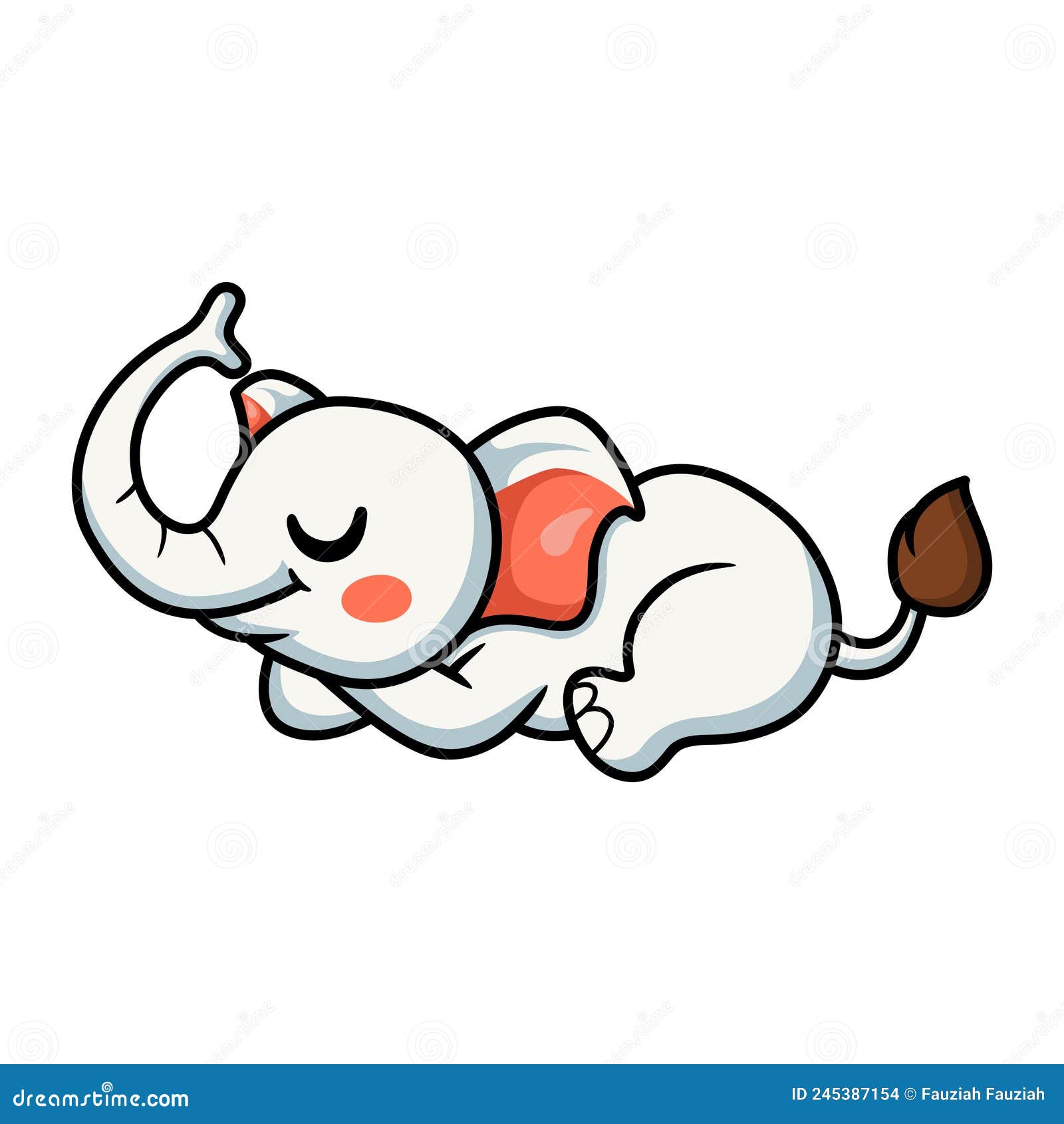 Cute Little Elephant Cartoon Sleeping Stock Vector - Illustration of ...