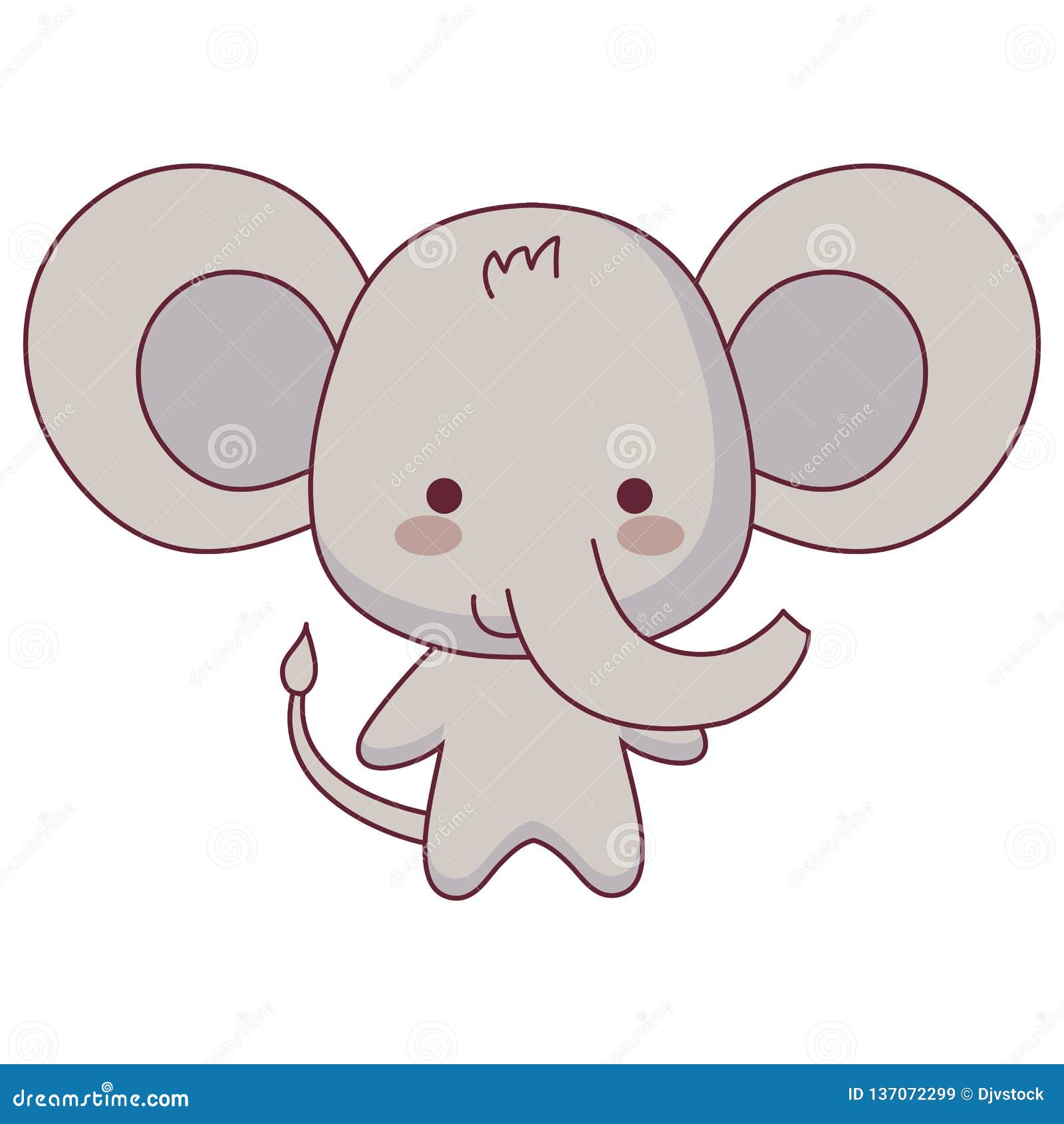 Cute and Little Elephant Character Stock Vector - Illustration of happy ...