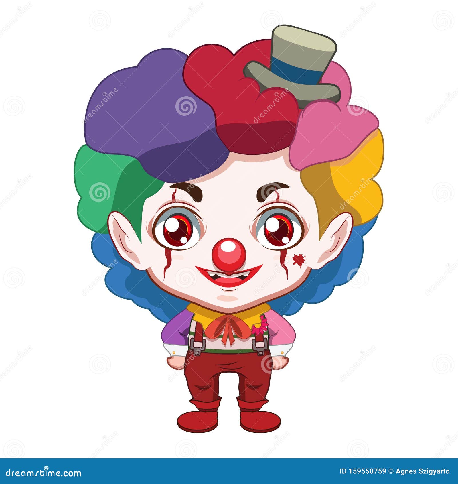 Cute Evil Clown Illustration Stock Vector - Illustration of season ...