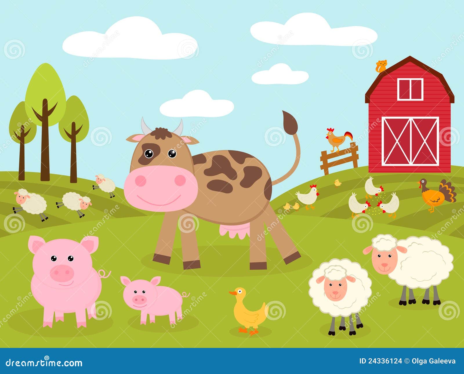 Cute little farm stock vector. Illustration of chick - 24336124