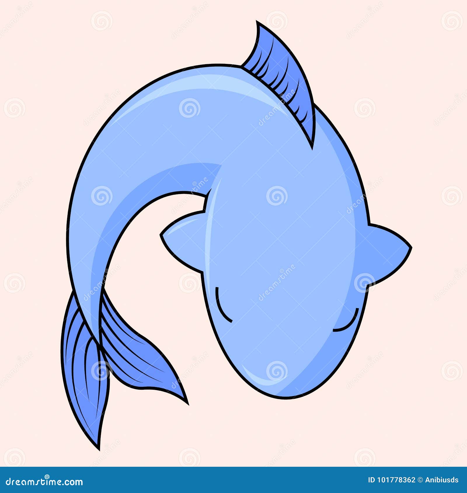 Sea Fish Icon stock vector. Illustration of vector, icon - 101778362
