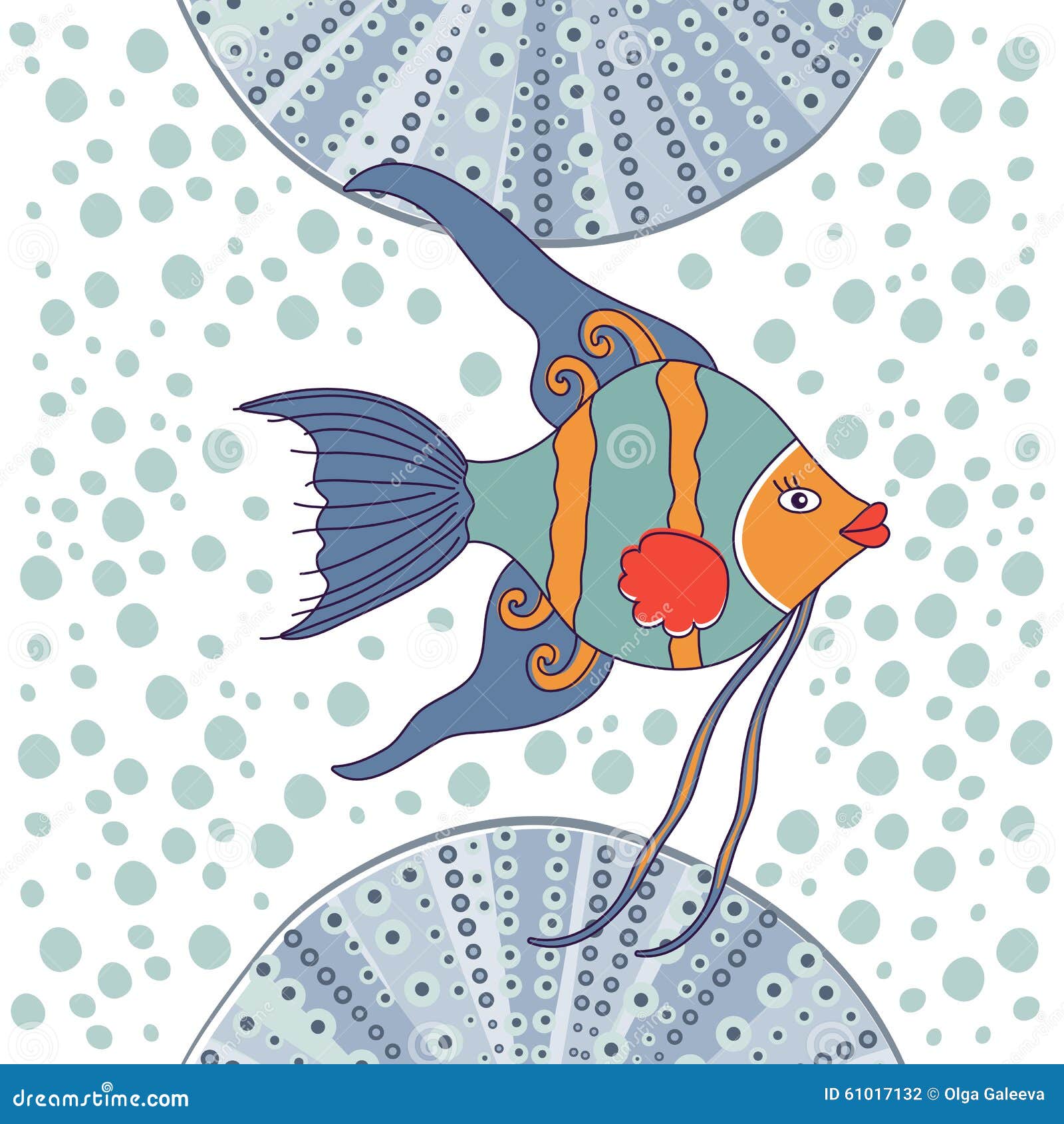 Cute little fish stock vector. Illustration of cartoon - 61017132