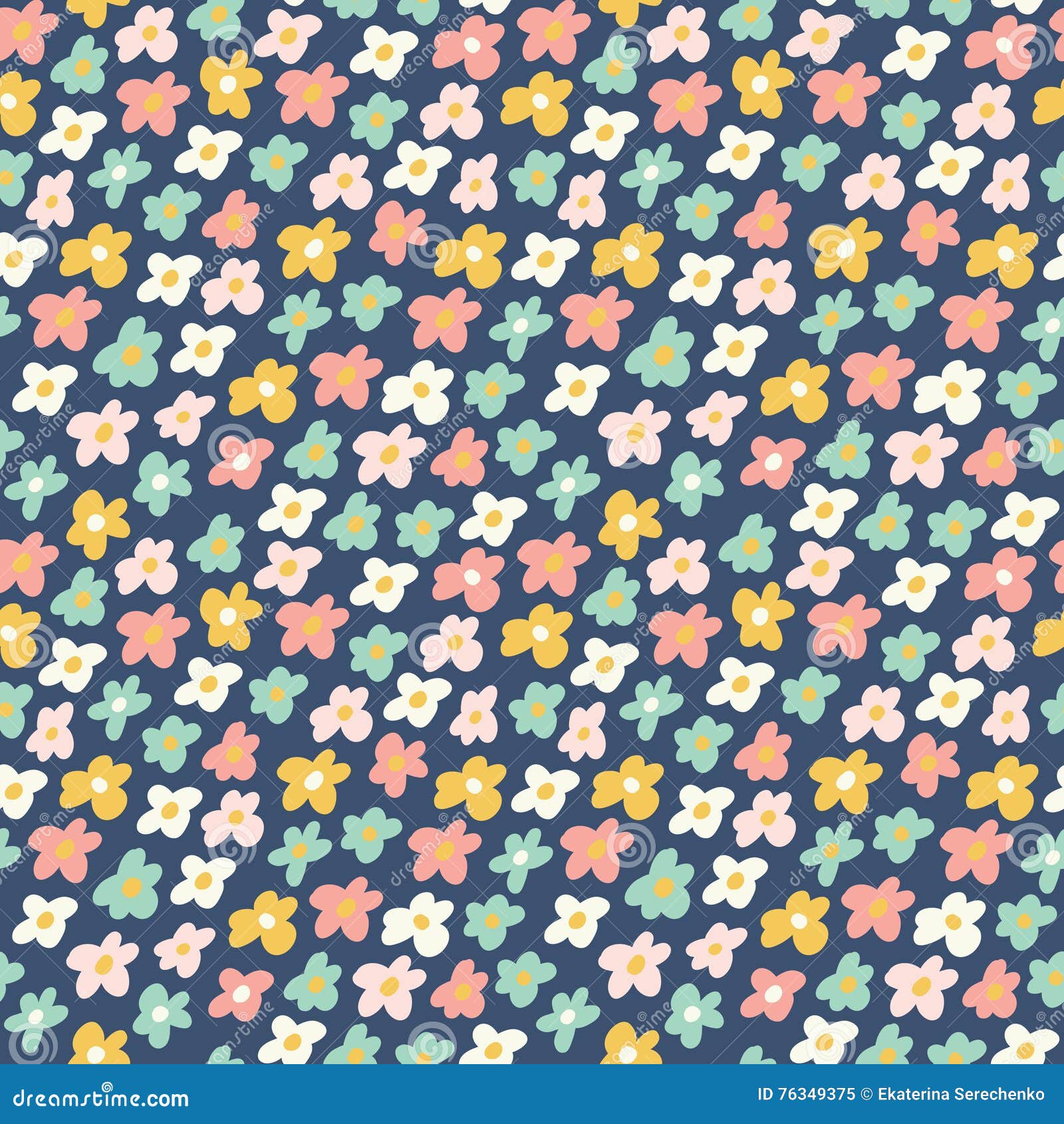Cute Little Flowers Seamless Pattern. Vector Illustration Stock Vector ...