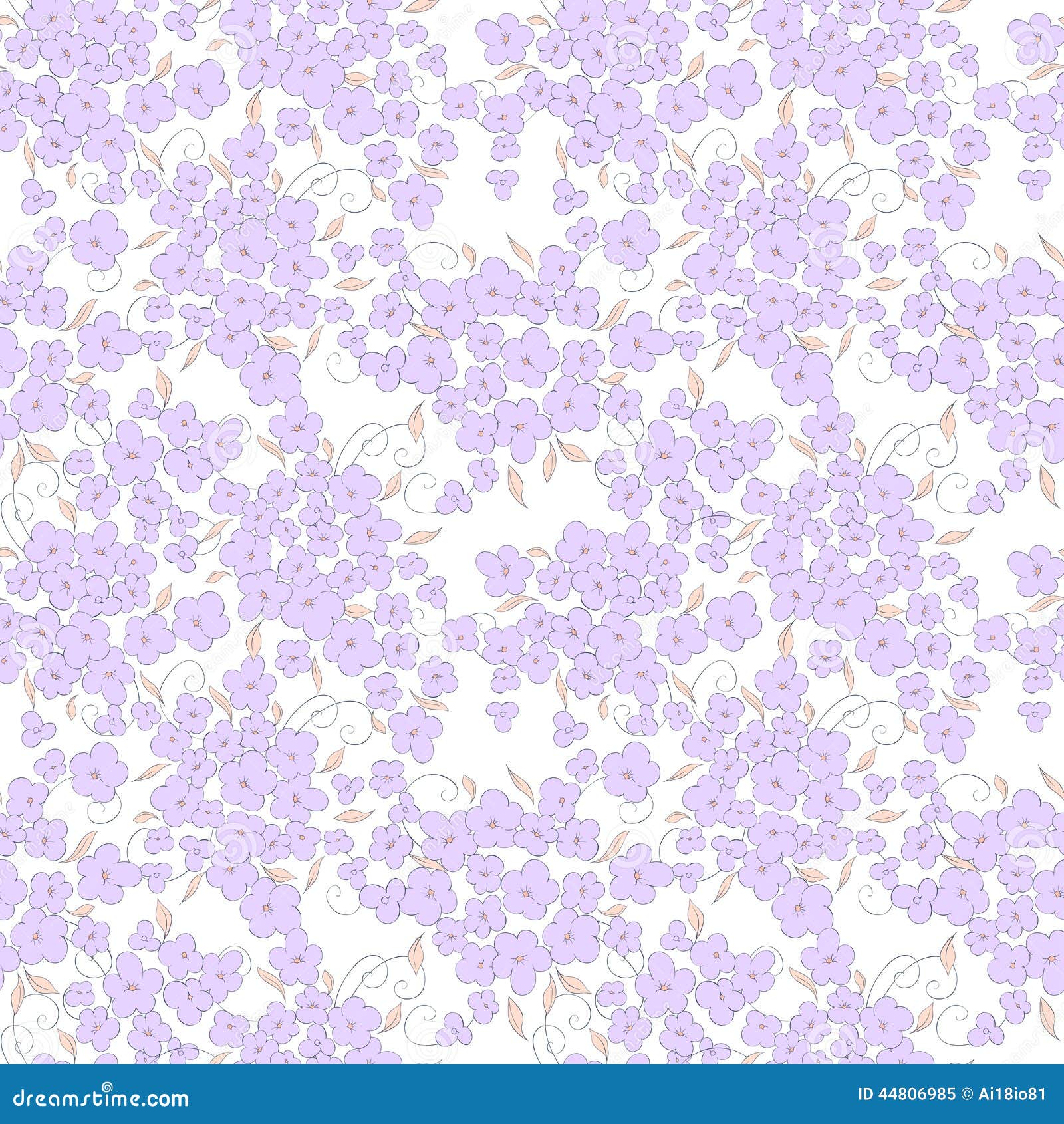 Cute Little Flowers Seamless Pattern Stock Vector - Illustration of ...