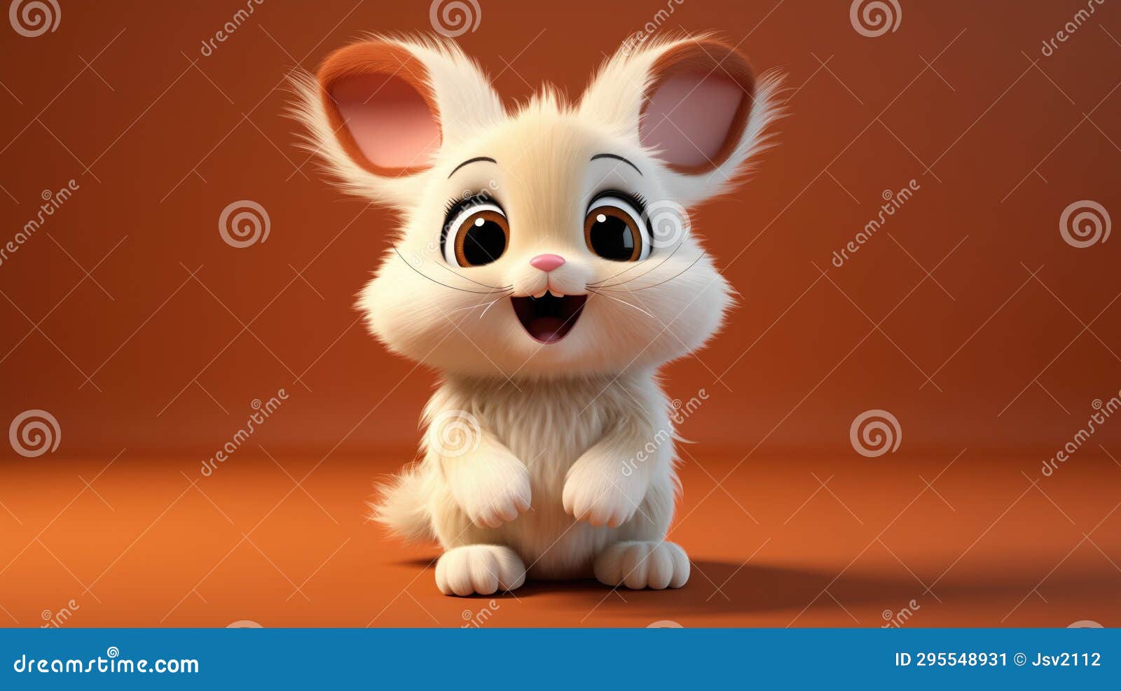 Rabbit Smiles Cartoon Cute Character Pink Pastels Falt Design Is ...