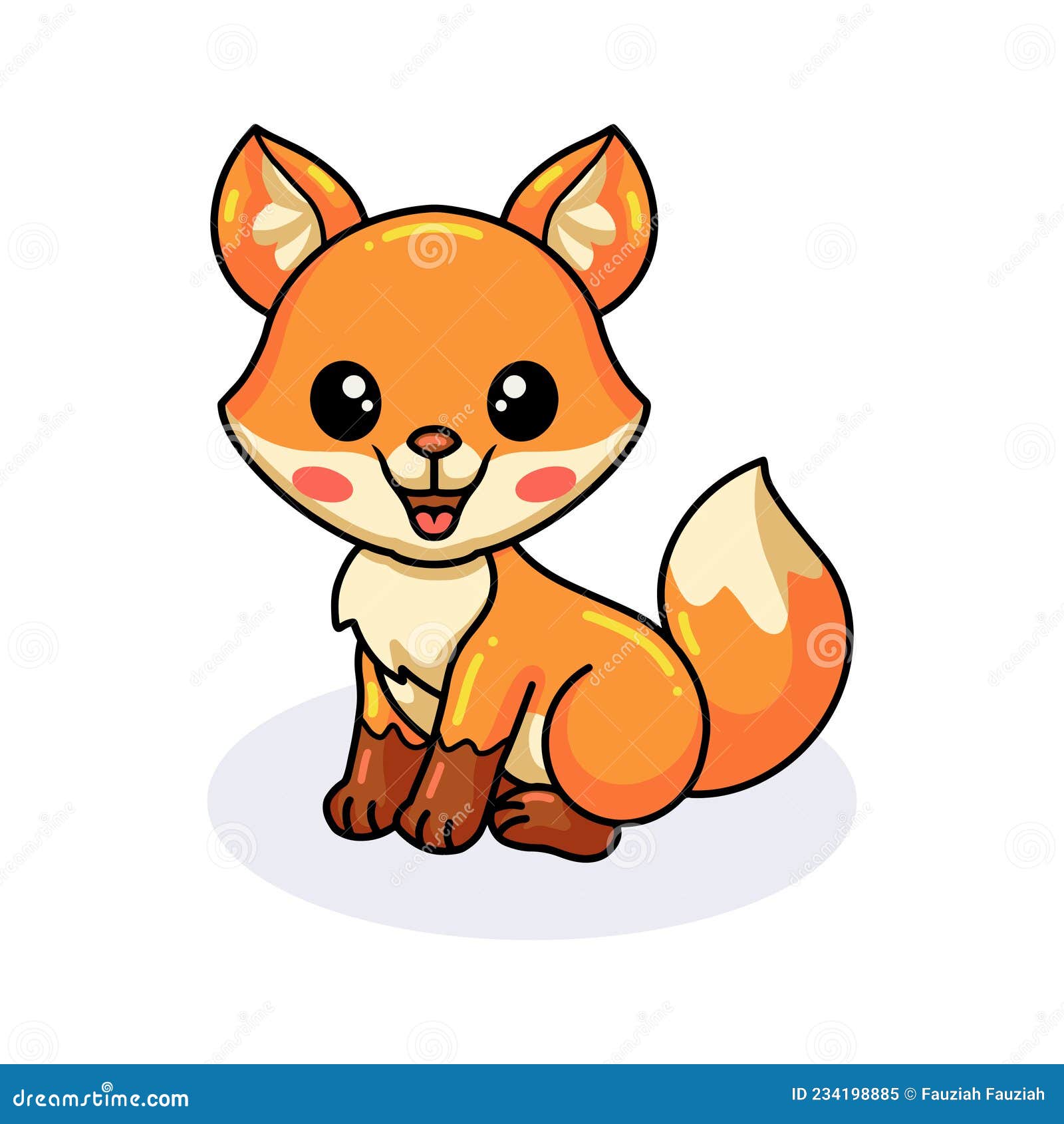 Cute Little Fox Cartoon Posing Stock Vector - Illustration of design ...