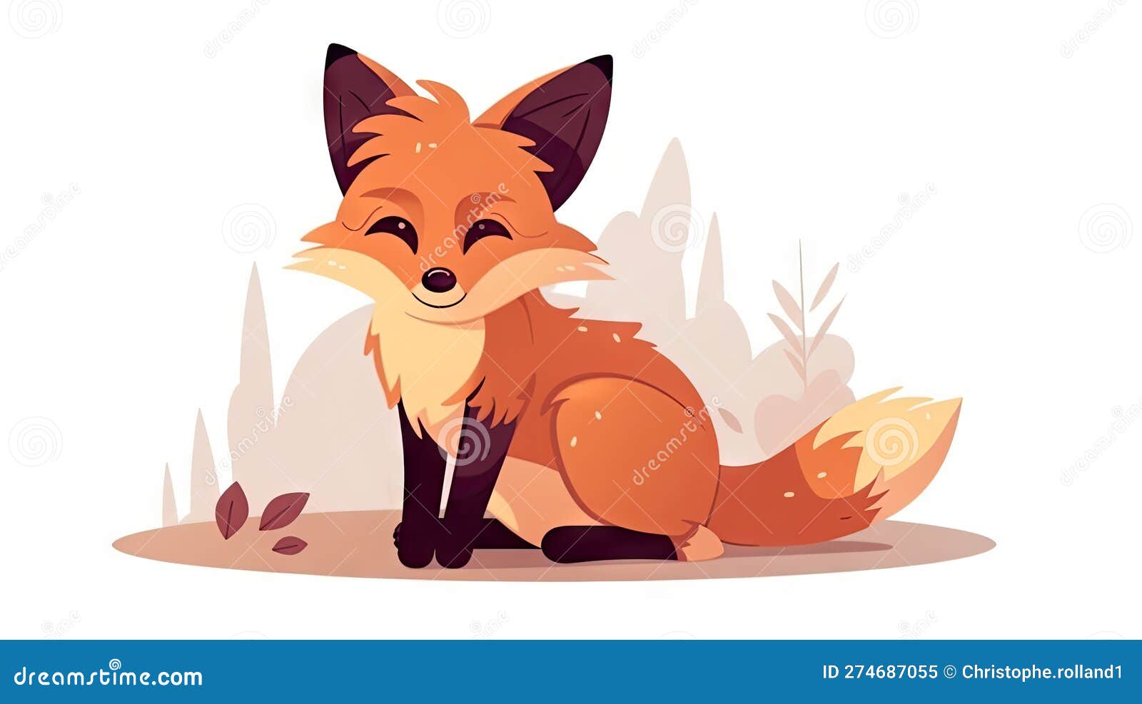 Cute Little Fox- Generative AI, AI Generated Stock Illustration ...