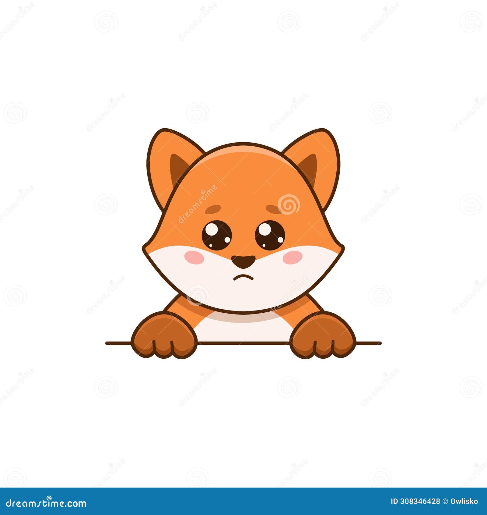 Cute Little Fox with Pleading Look Stock Vector - Illustration of ...