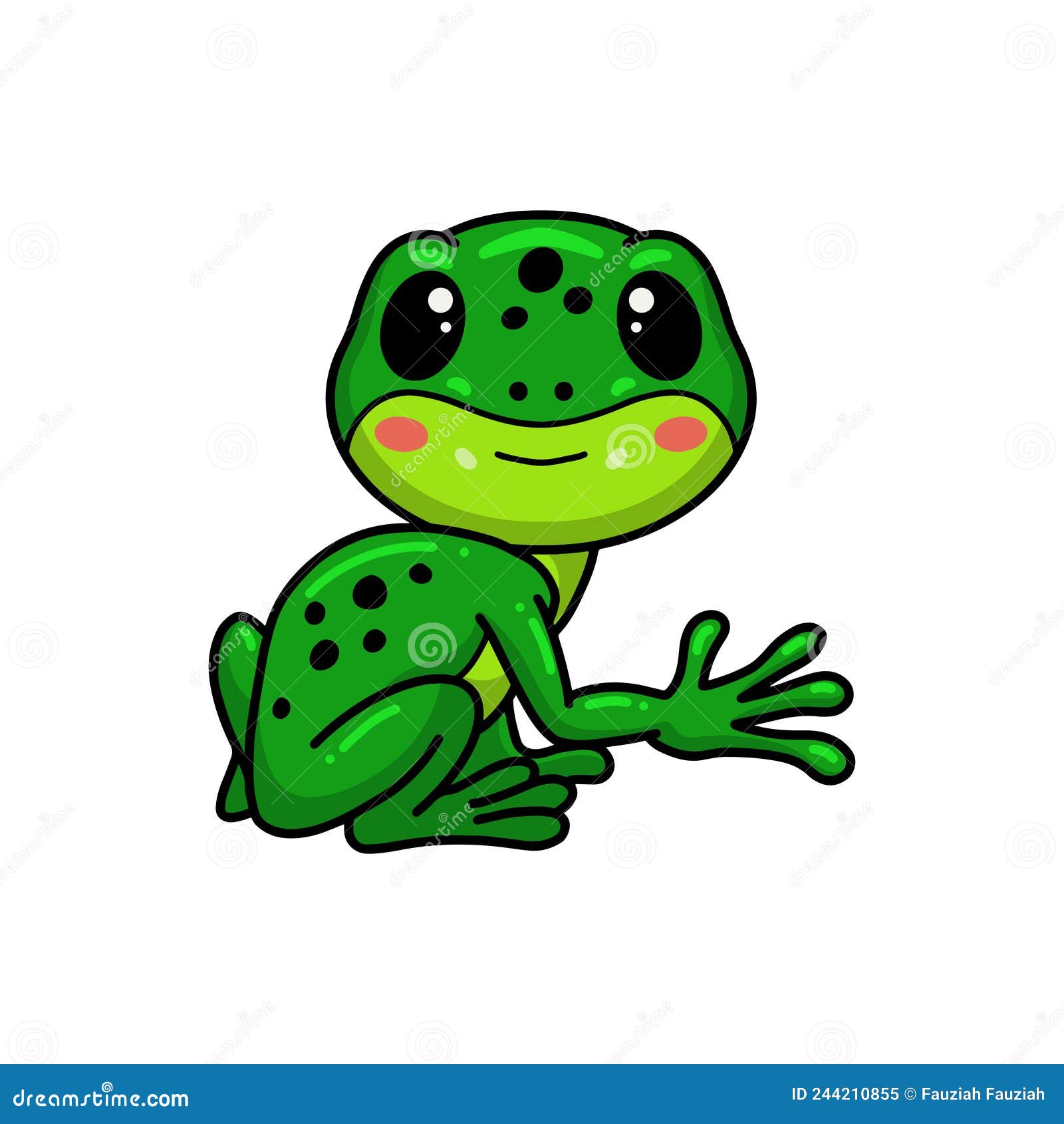 Cute Little Frog Cartoon Character Stock Vector - Illustration of happy ...