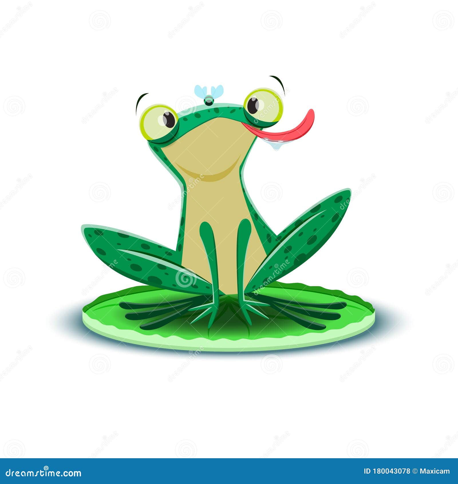 A Cute Little Frogling Catches a Fly Stock Vector - Illustration of ...