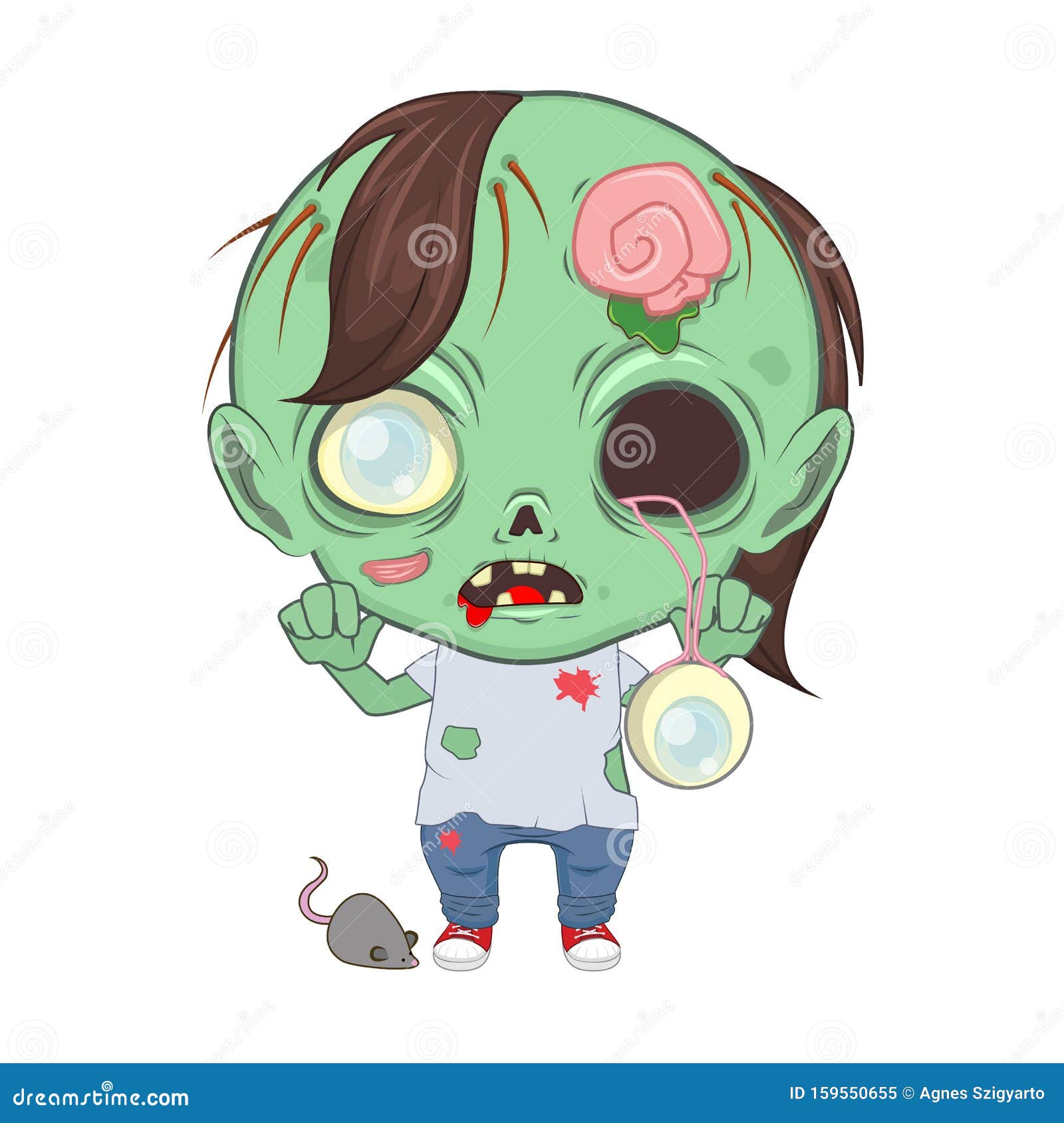 Cute Little Zombie Illustration Stock Vector - Illustration of dark ...