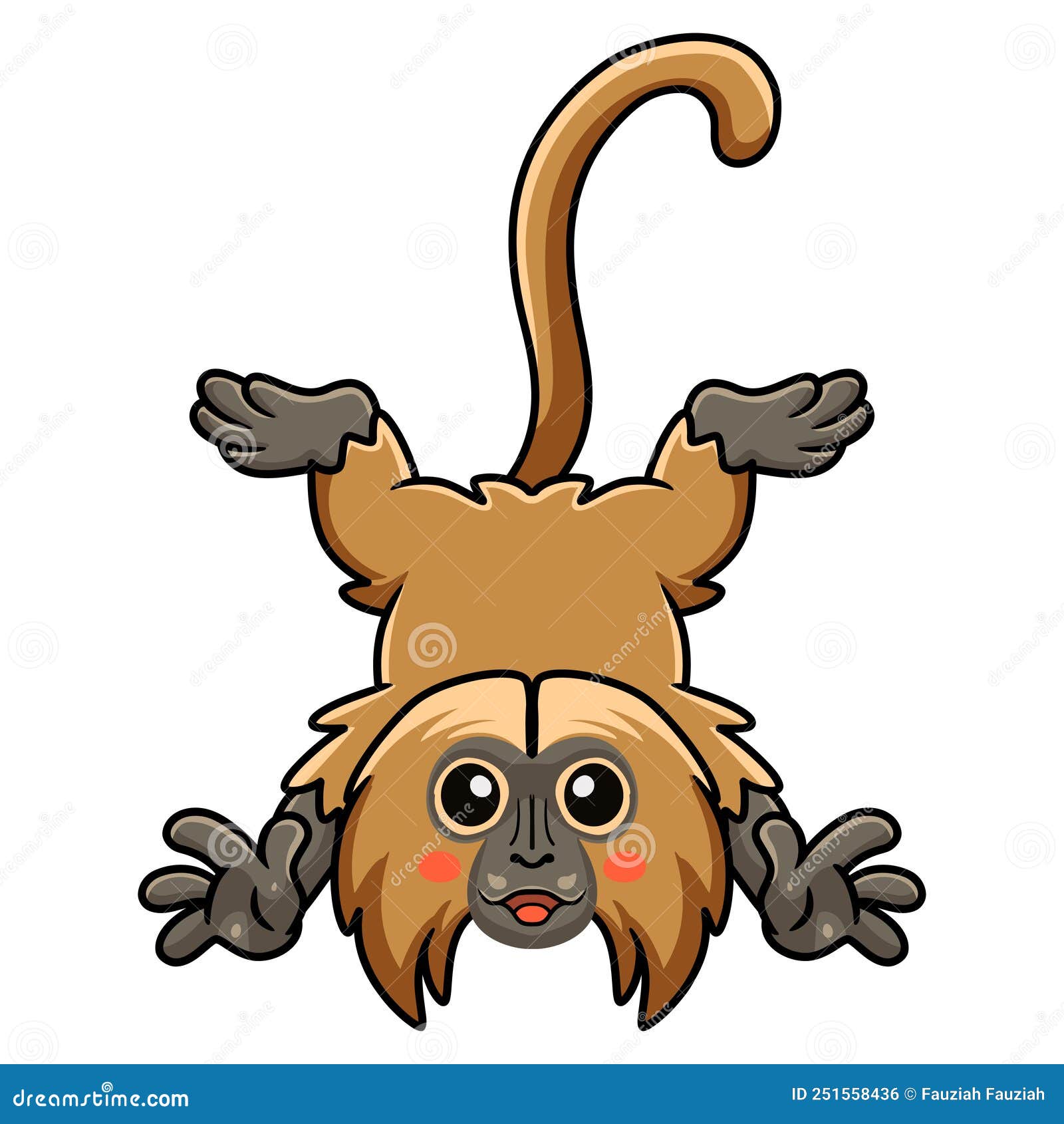 Cute Little Gelada Monkey Cartoon Posing Stock Vector - Illustration of ...