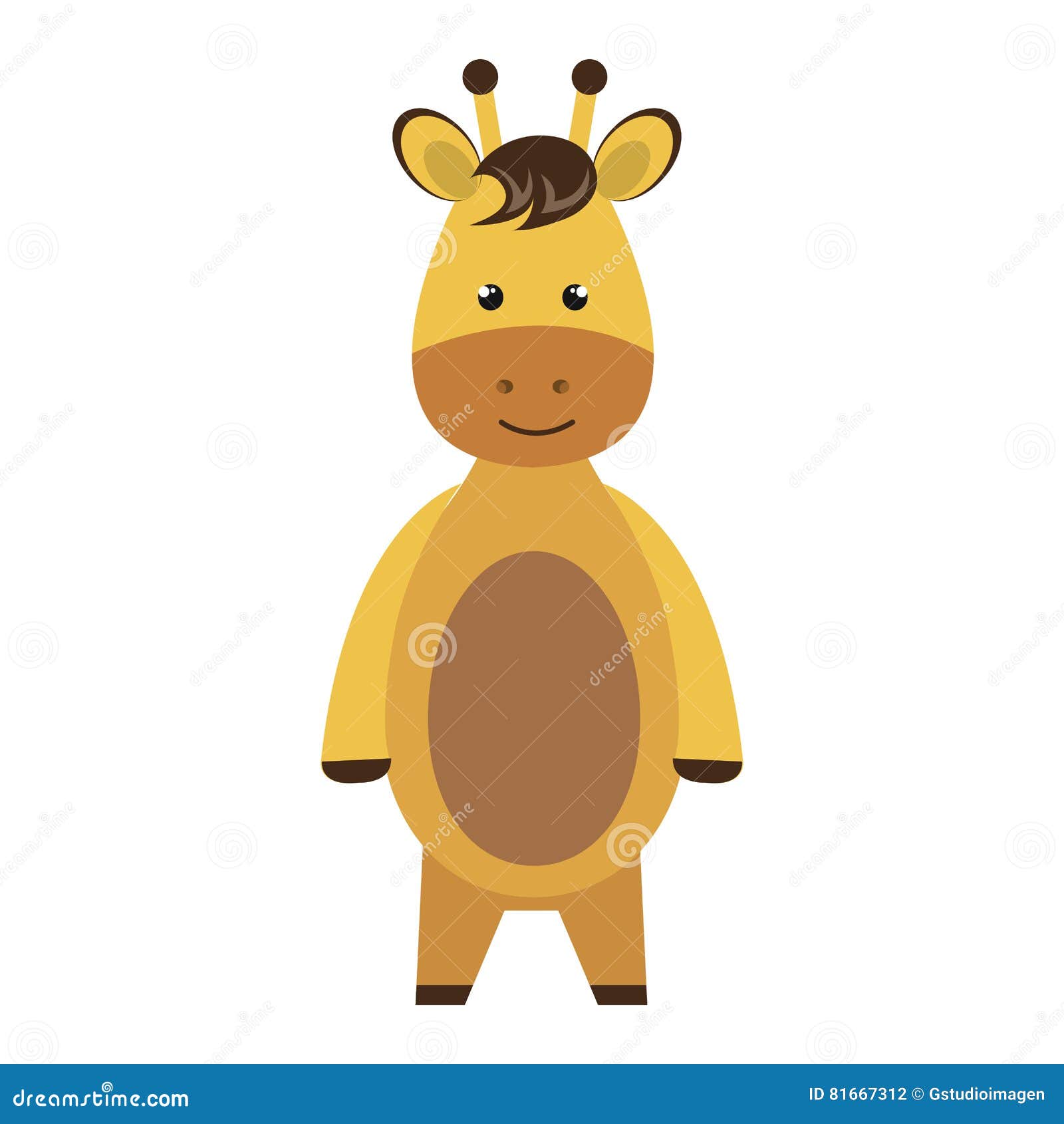 Cute Little Giraffe Animal Character Stock Vector - Illustration of ...