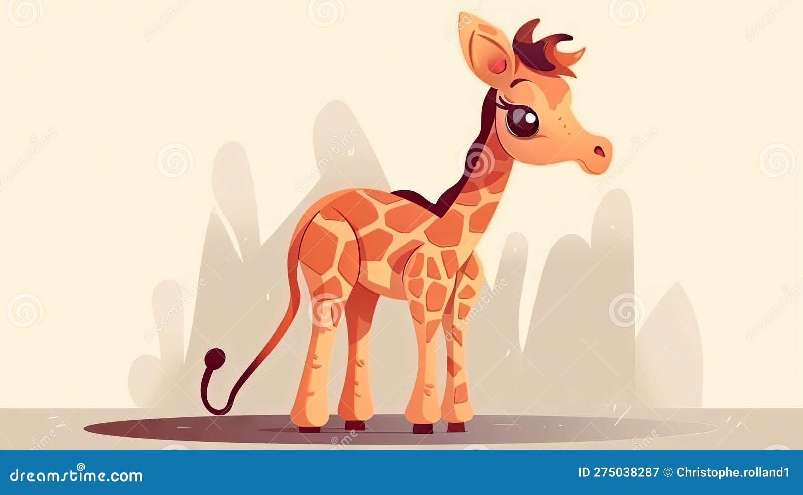 Little Giraffe Plushie Isolated On White Background With Shadow ...