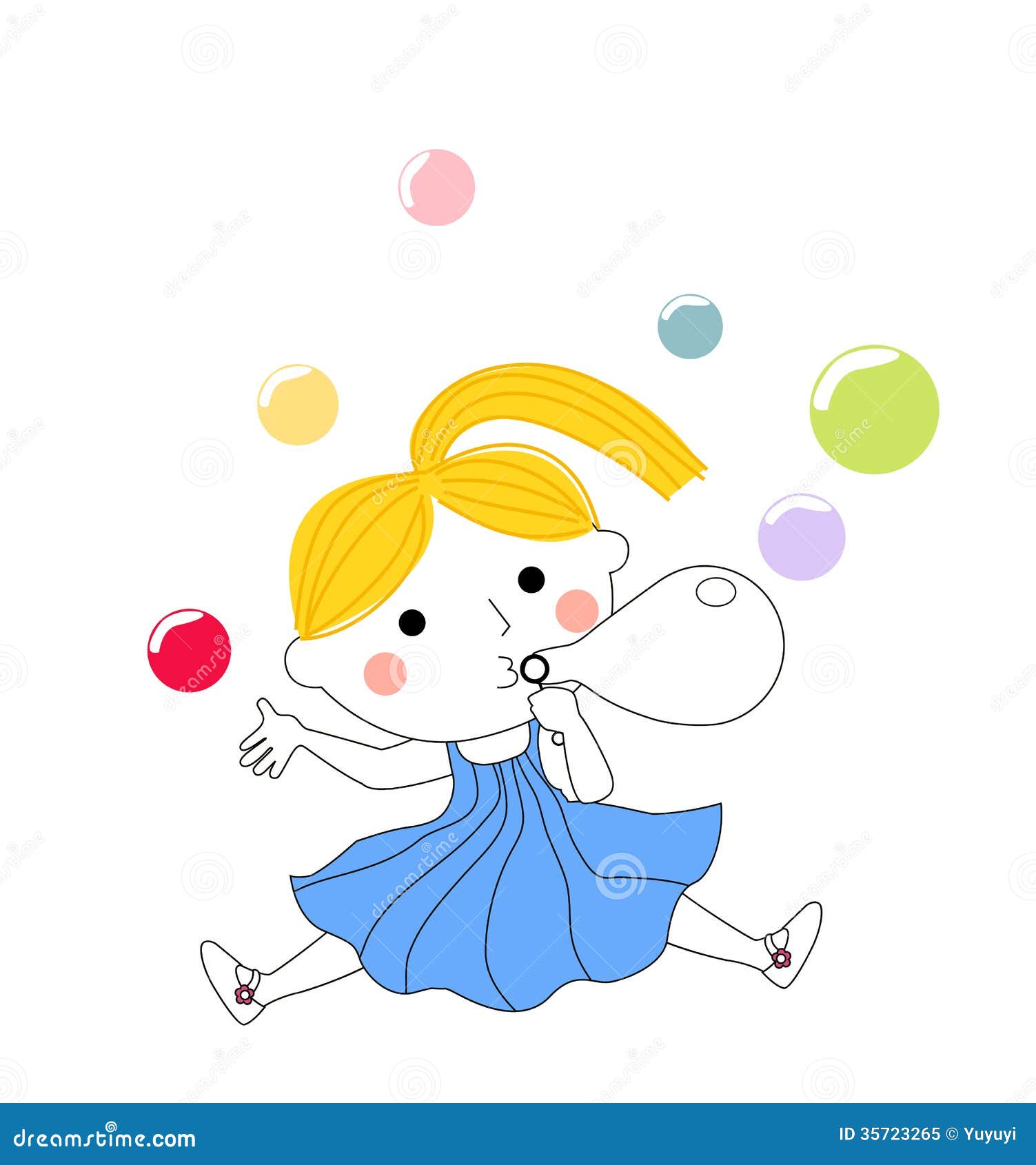 Little Boy Blowing A Party Noisemaker Vector Cartoon Illustration ...