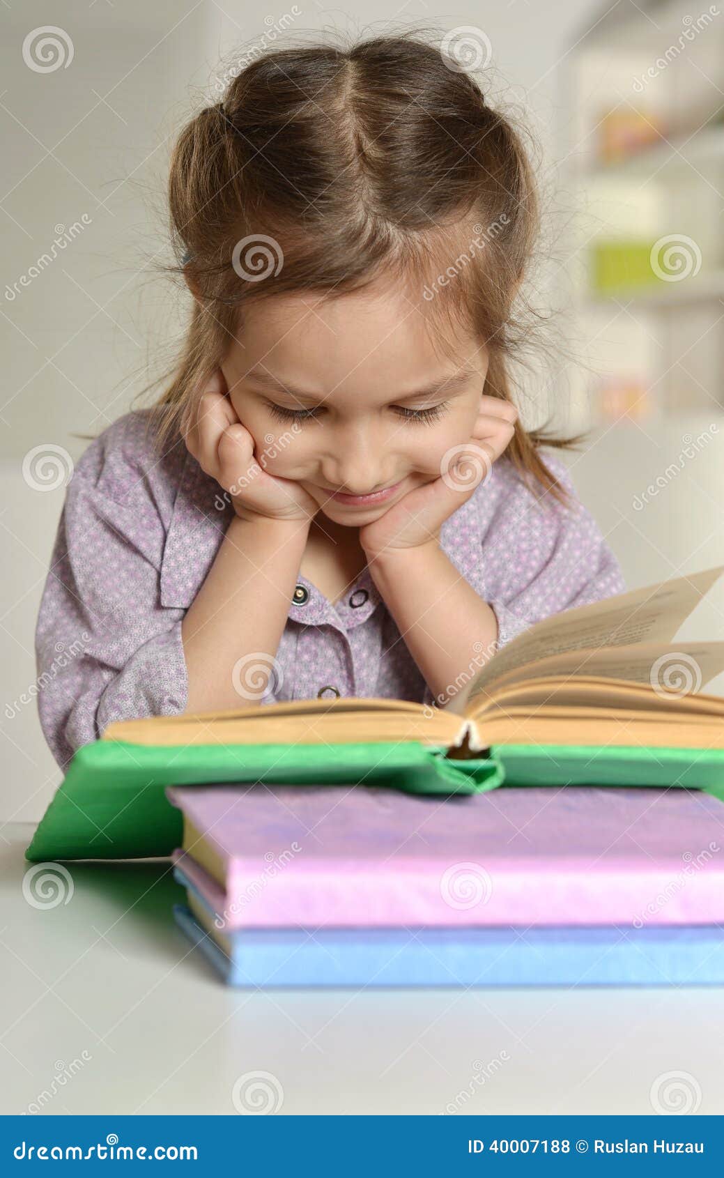 Cute Little Girl with a Book Stock Photo - Image of smile, book: 40007188
