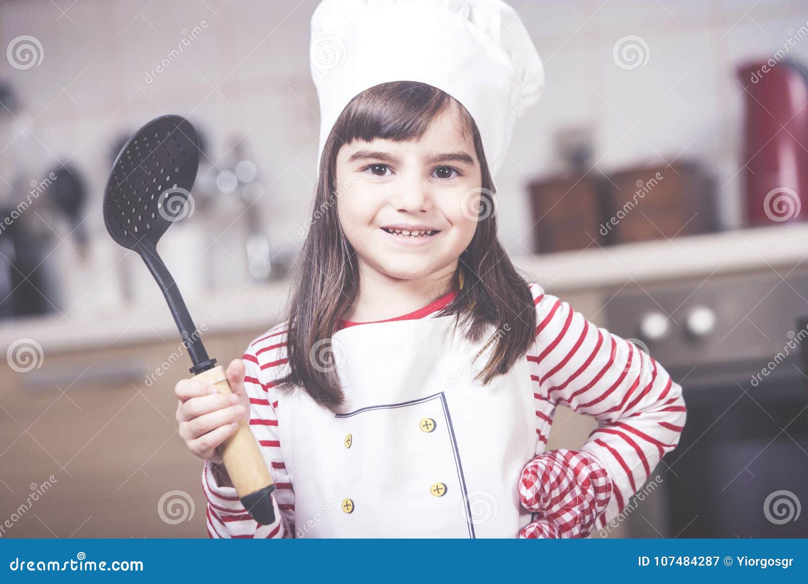 Little girl chef stock image. Image of funny, laughing - 107484287