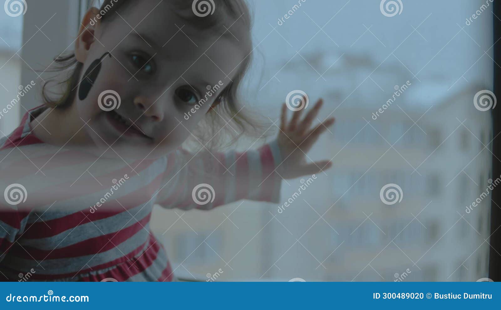 Cute Little Girl with Computer Mouse Painting on Her Face. Computers ...