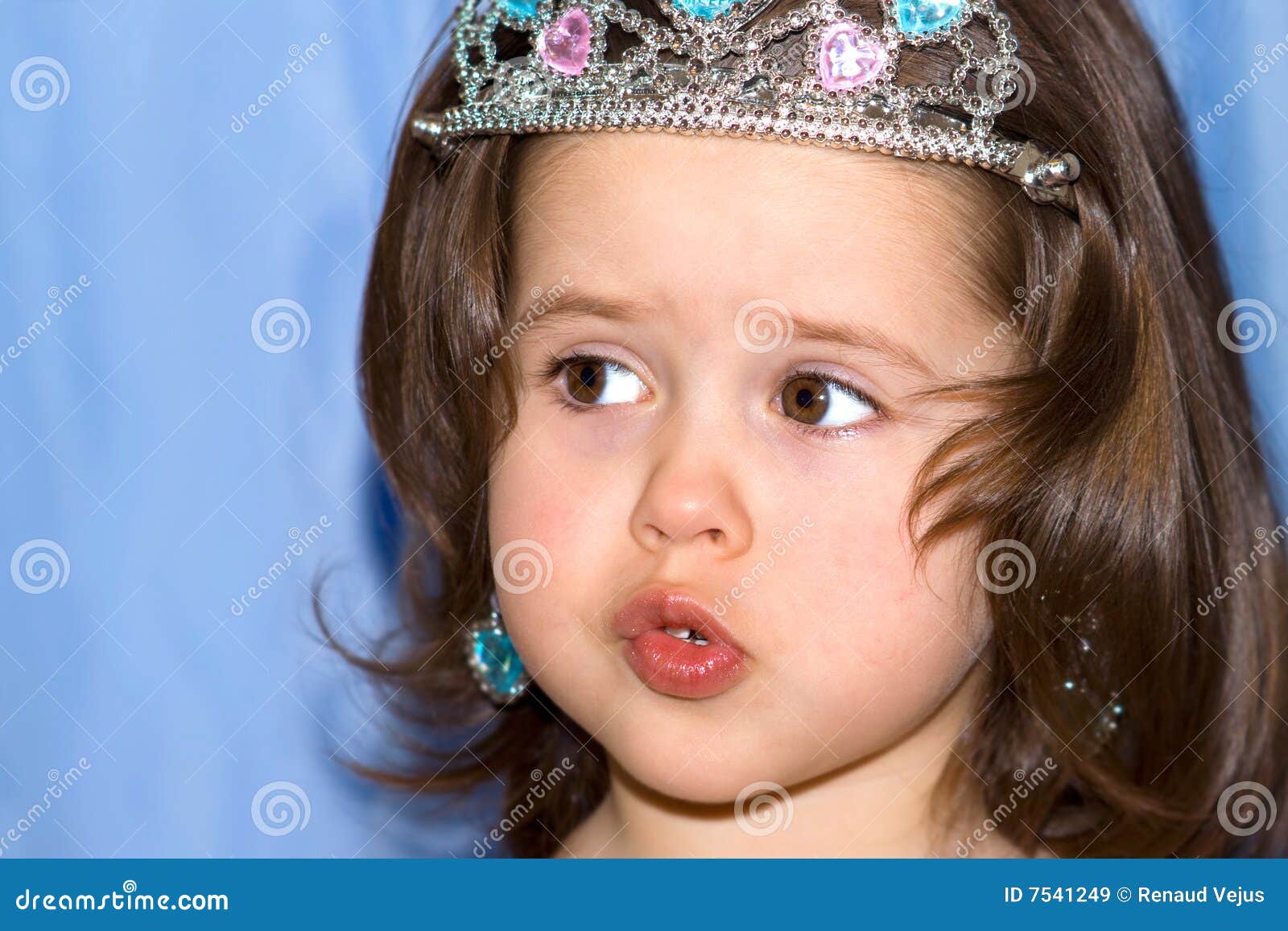 Cute Little Girl with a Crown Stock Image - Image of brown, baby: 7541249
