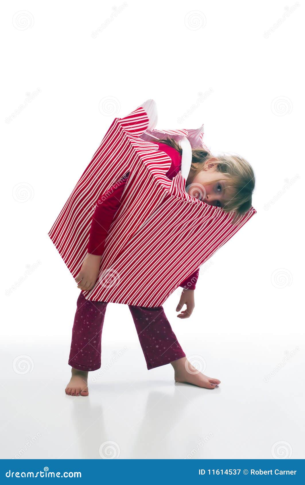Cute Little Girl Dressed As a Box of Popcorn Stock Image - Image of ...
