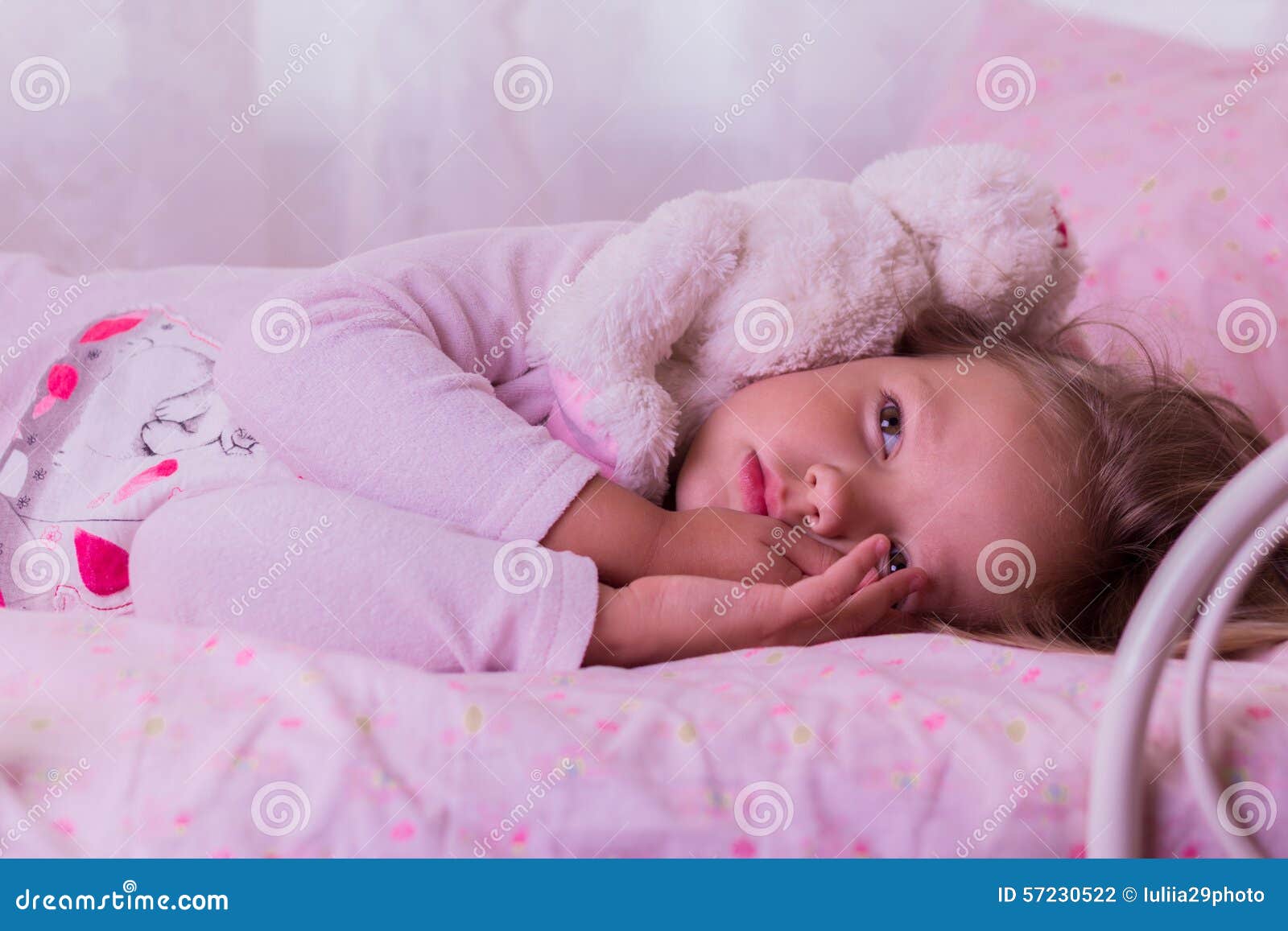 Cute Little Girl Falls Asleep. Stock Photo - Image of childhood, person ...