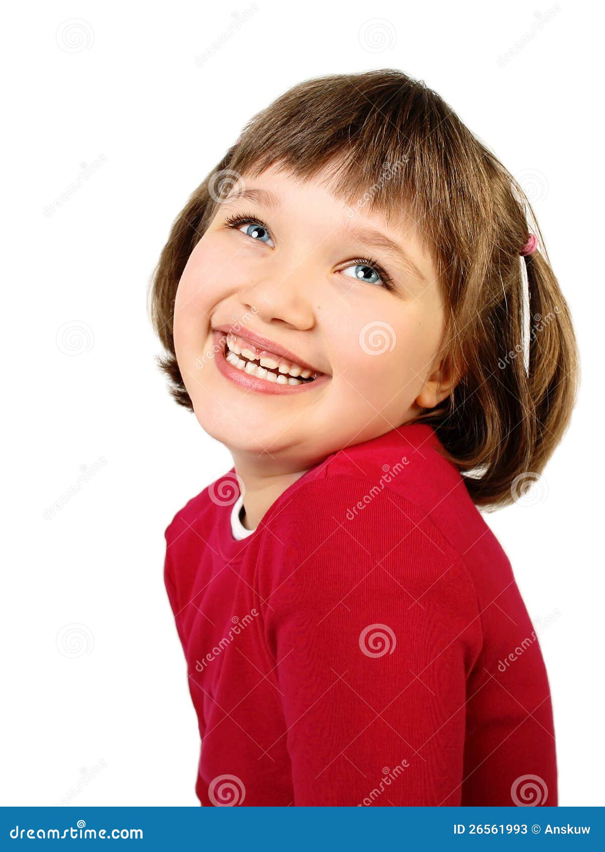 Cute little girl giggling stock image. Image of brunette - 26561993