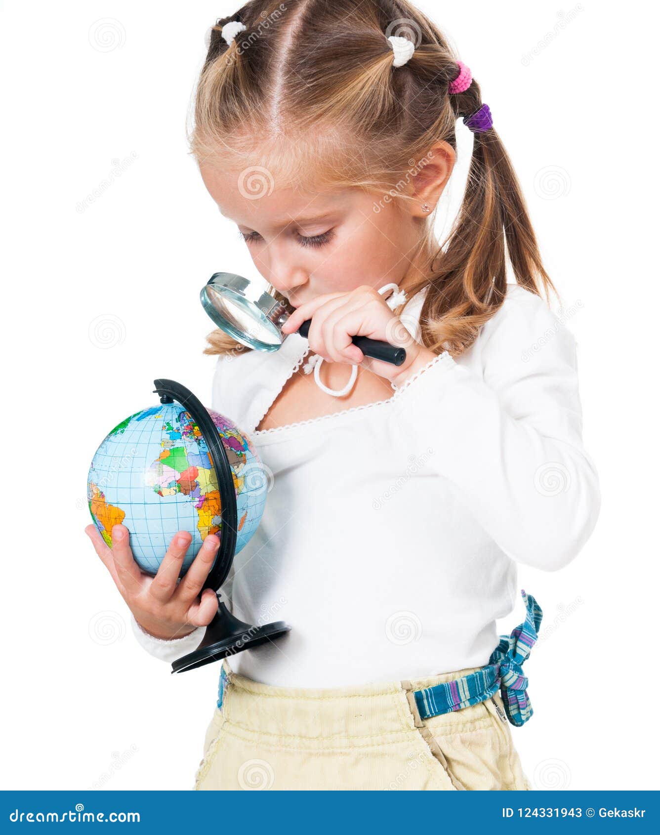 Cute Little Girl with Globe Stock Image - Image of attractive, casual ... Cute Little Girl with Globe Stock Image - Image of attractive, casual ...