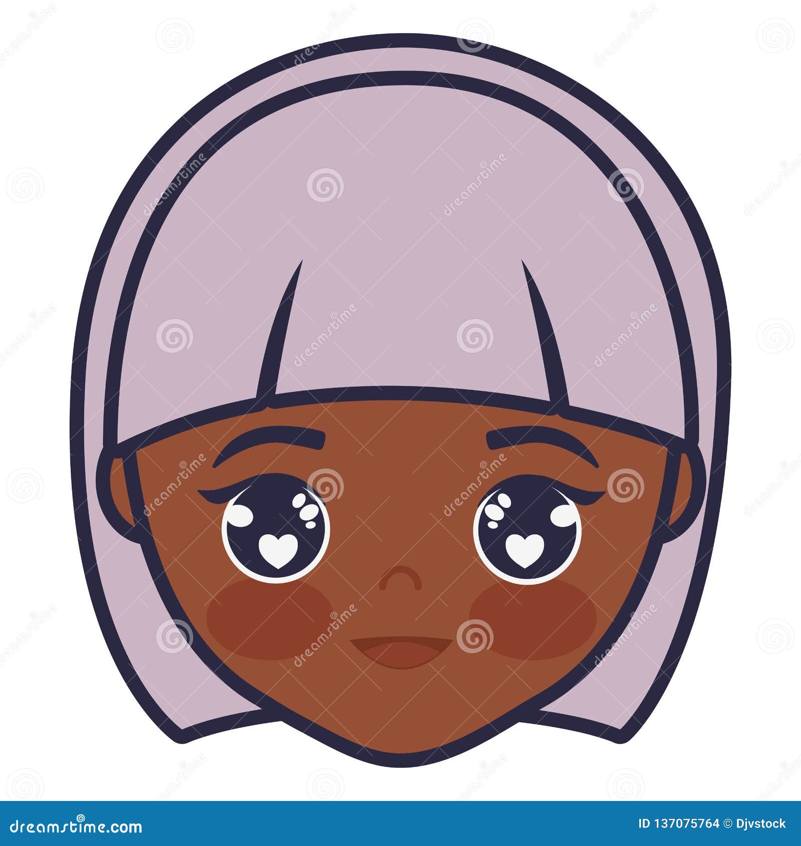 Cute and little girl head stock vector. Illustration of fancy - 137075764