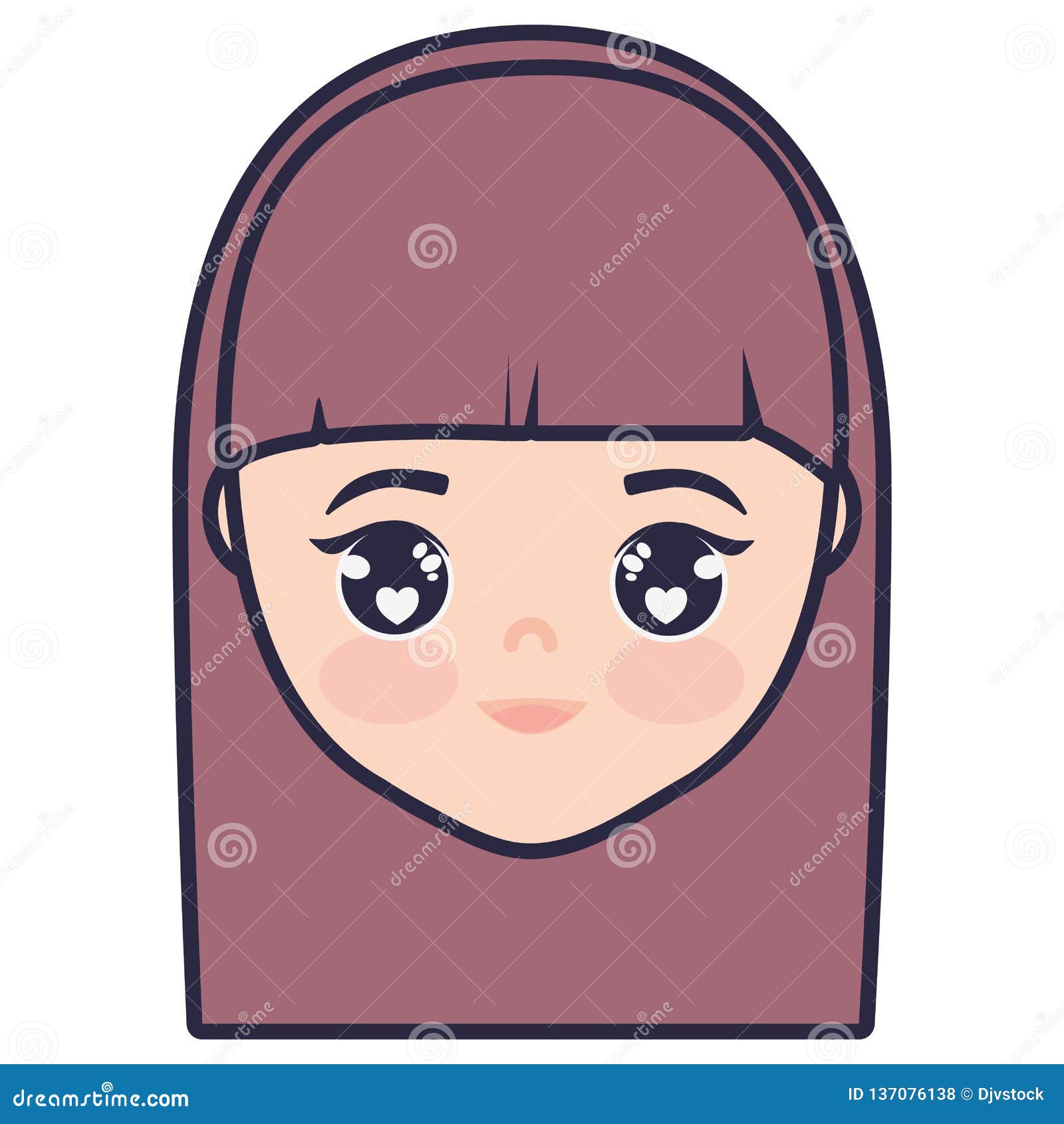 Cute and little girl head stock vector. Illustration of children ...