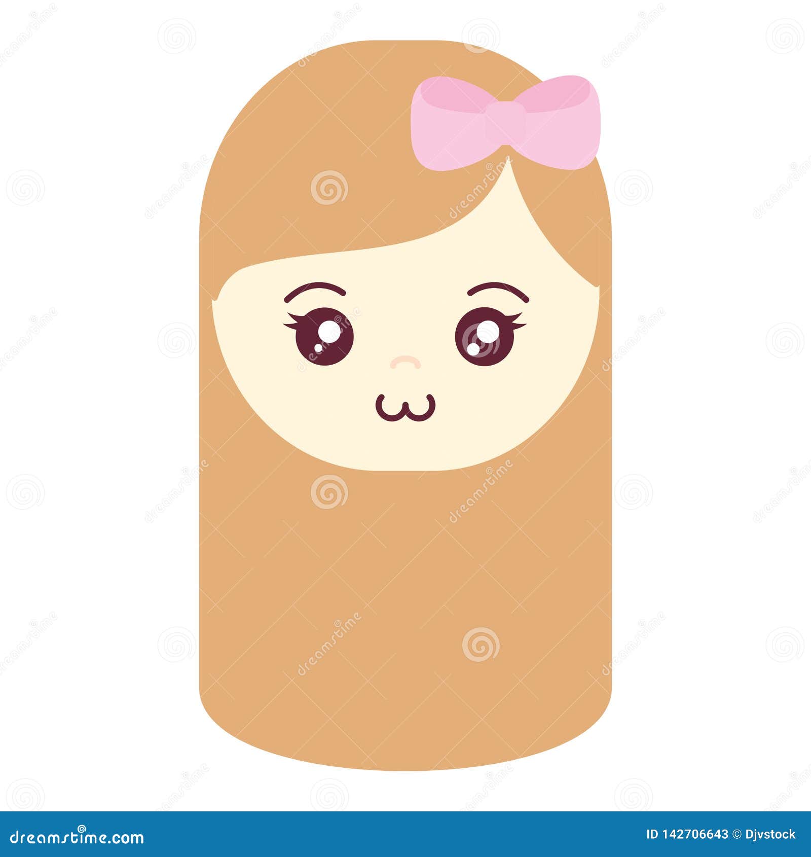 Cute and little girl head stock vector. Illustration of child - 142706643