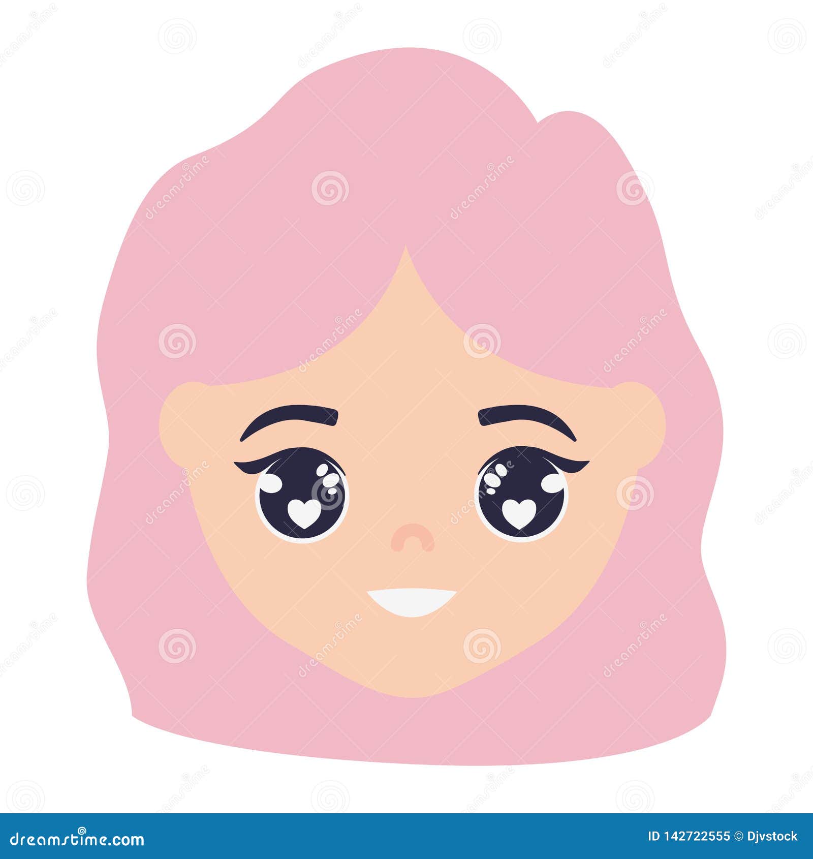 Cute and little girl head stock vector. Illustration of spring - 142722555
