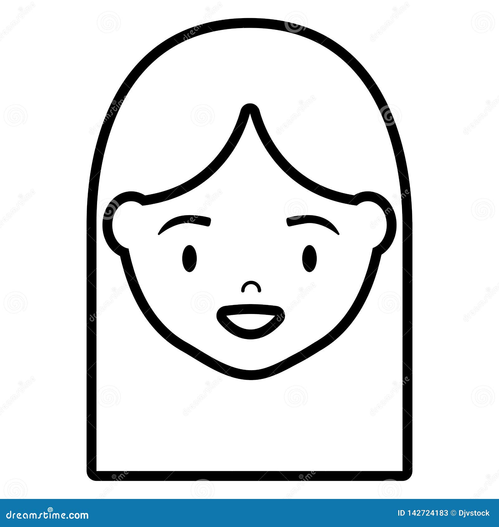 Cute and little girl head stock vector. Illustration of lovely - 142724183