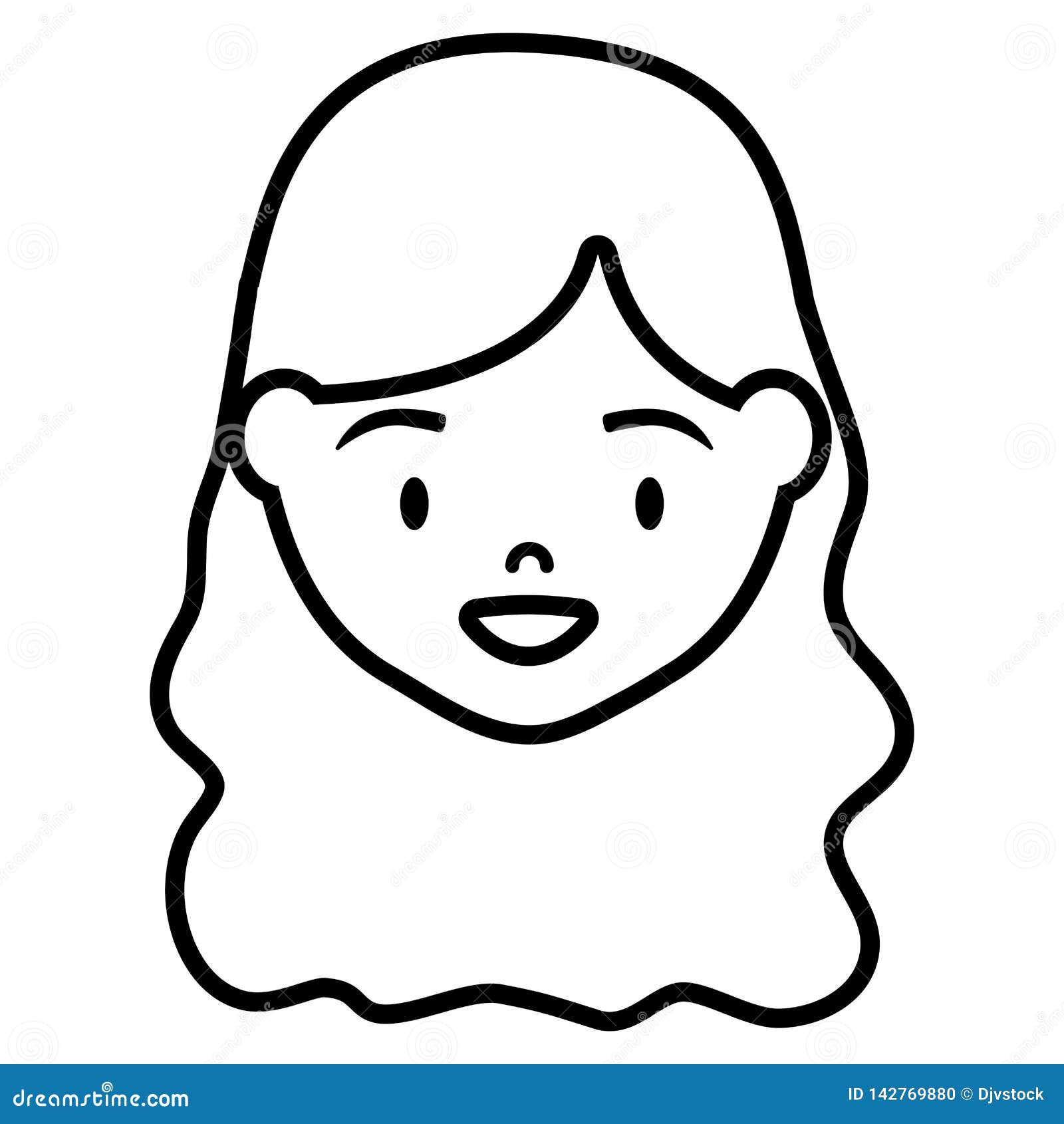 Cute and little girl head stock vector. Illustration of happiness ...