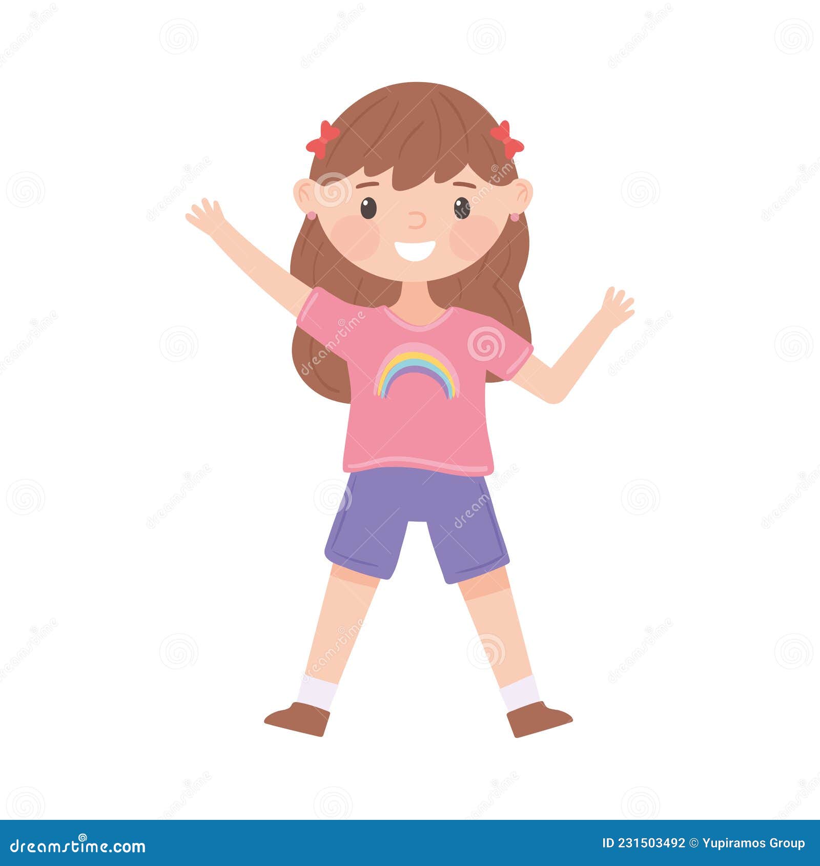 Cute little girl stock vector. Illustration of expression - 231503492