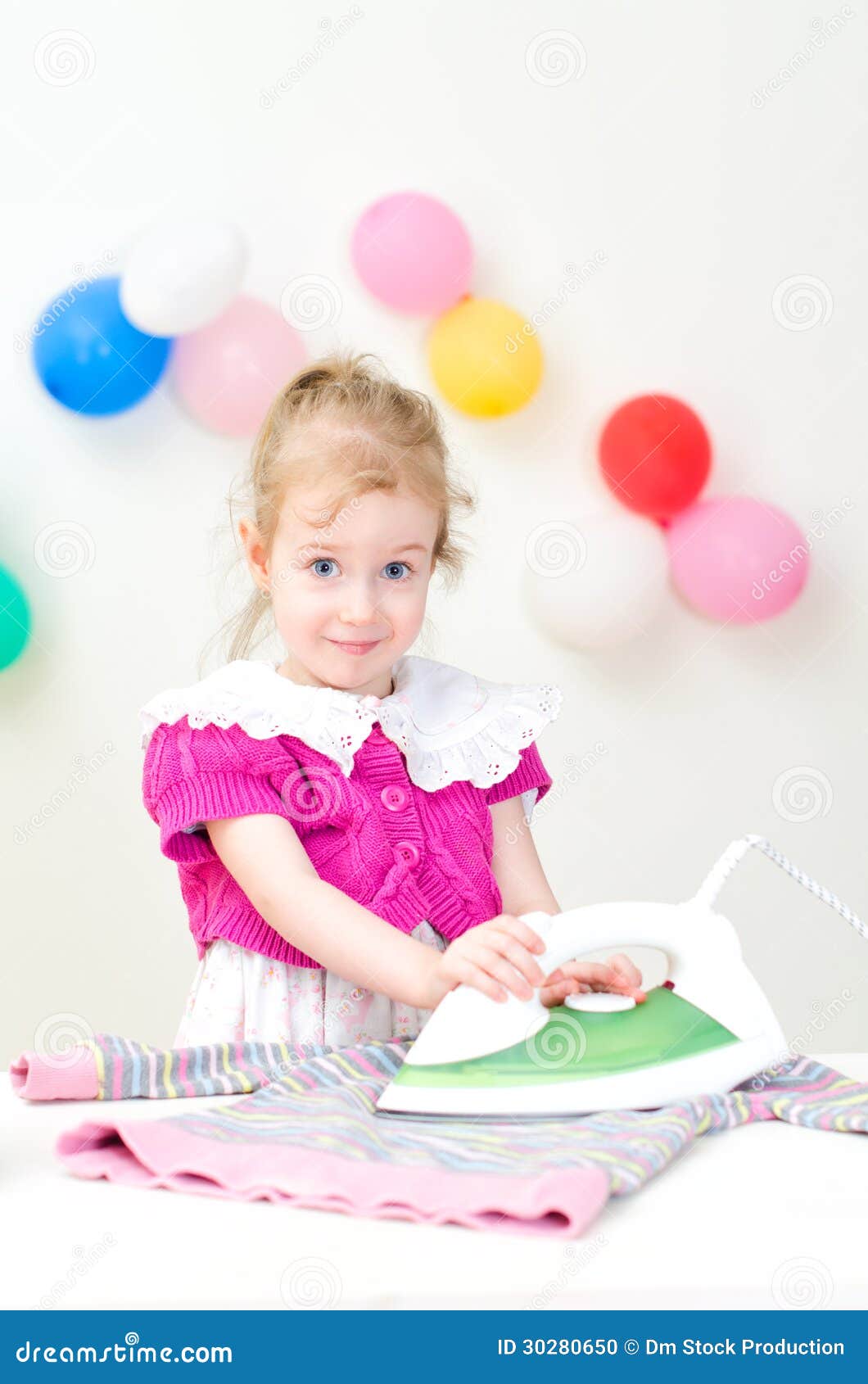 Child ironing clothes stock photo. Image of household - 30280650