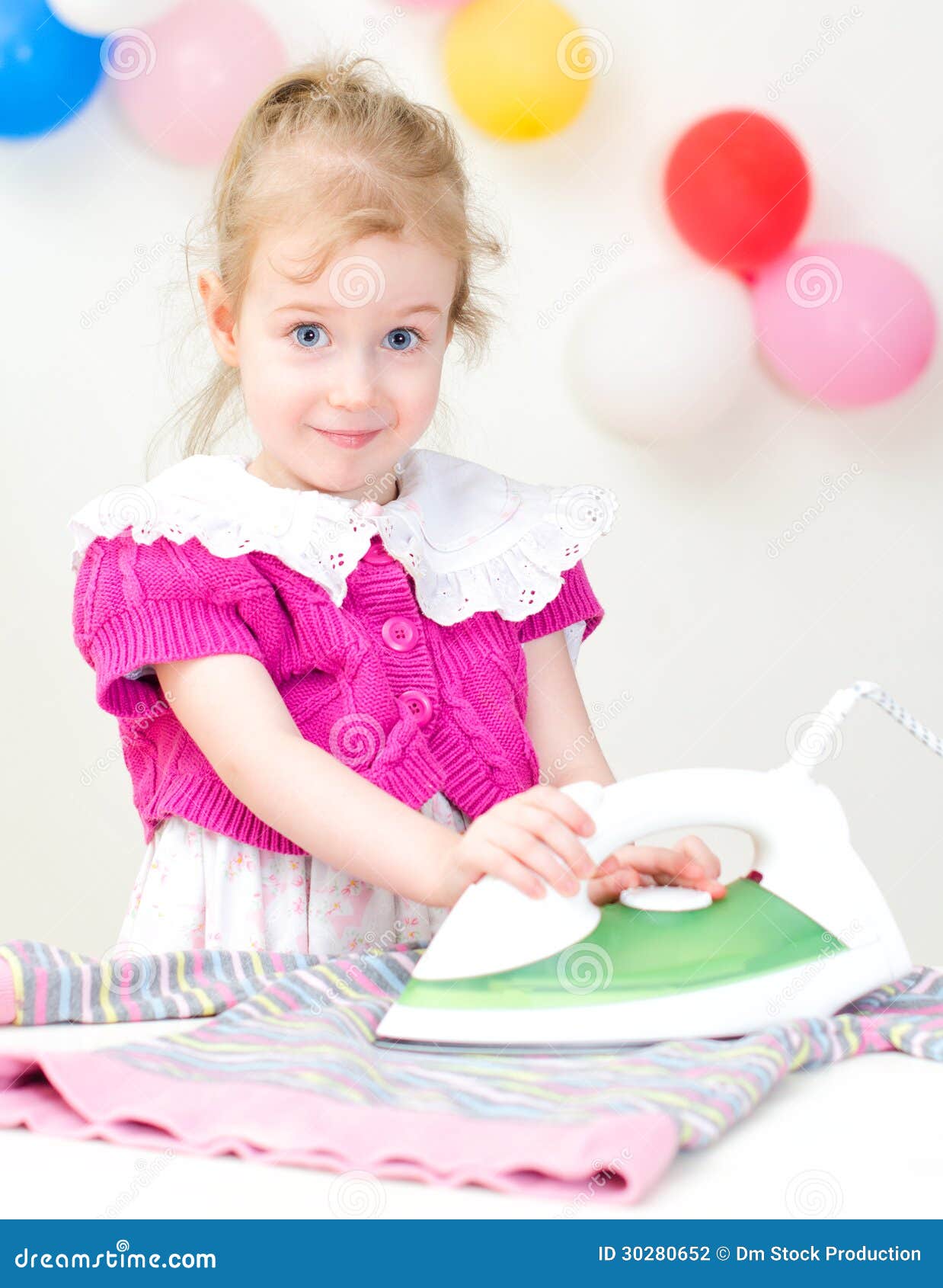 Child ironing clothes stock photo. Image of holding, girl - 30280652