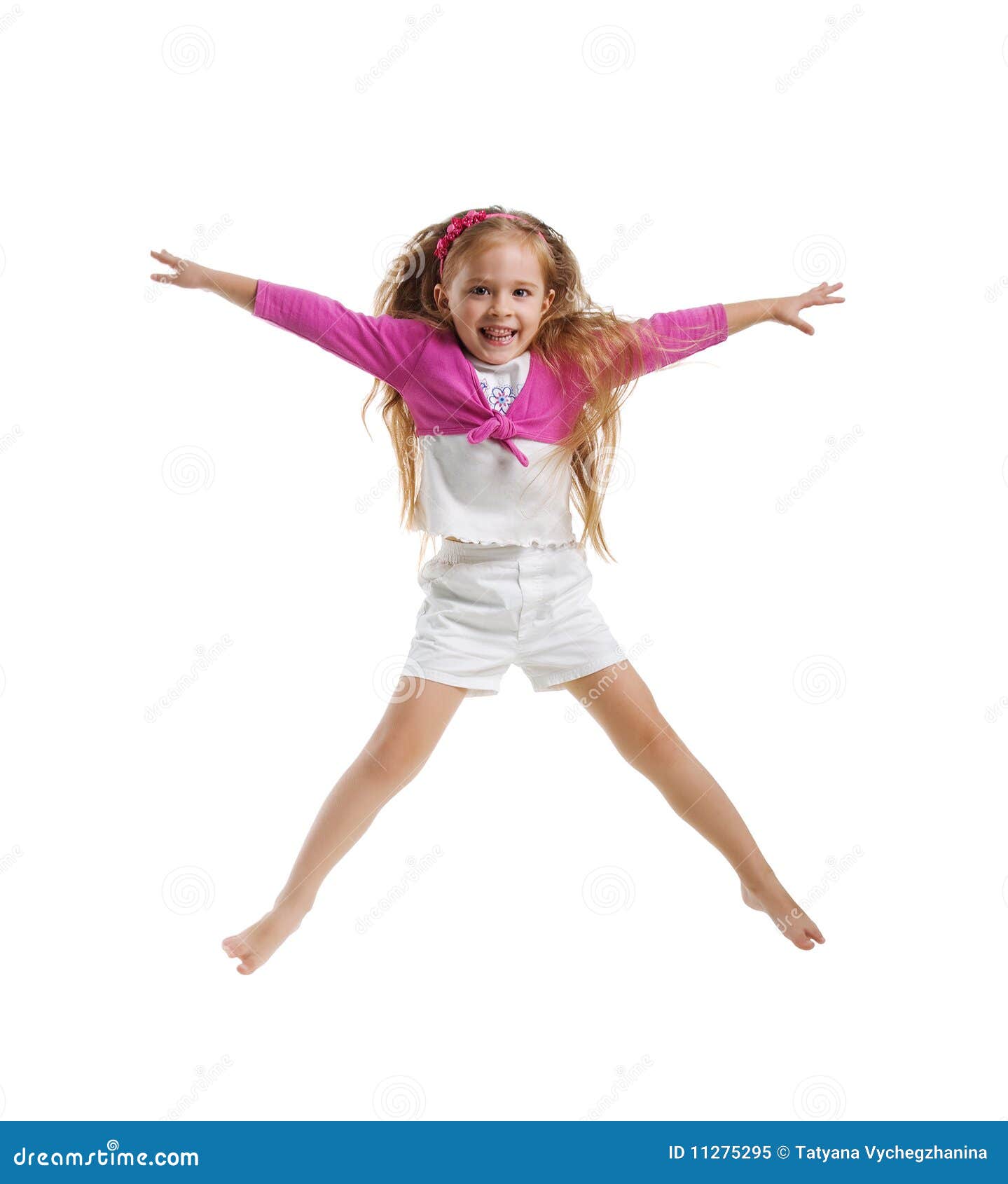 Cute little girl jump stock image. Image of casual, expressing - 11275295