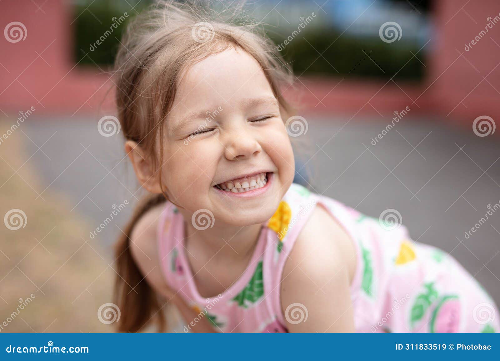 Cute Little Girl Laughing and Making Faces Stock Image - Image of ...