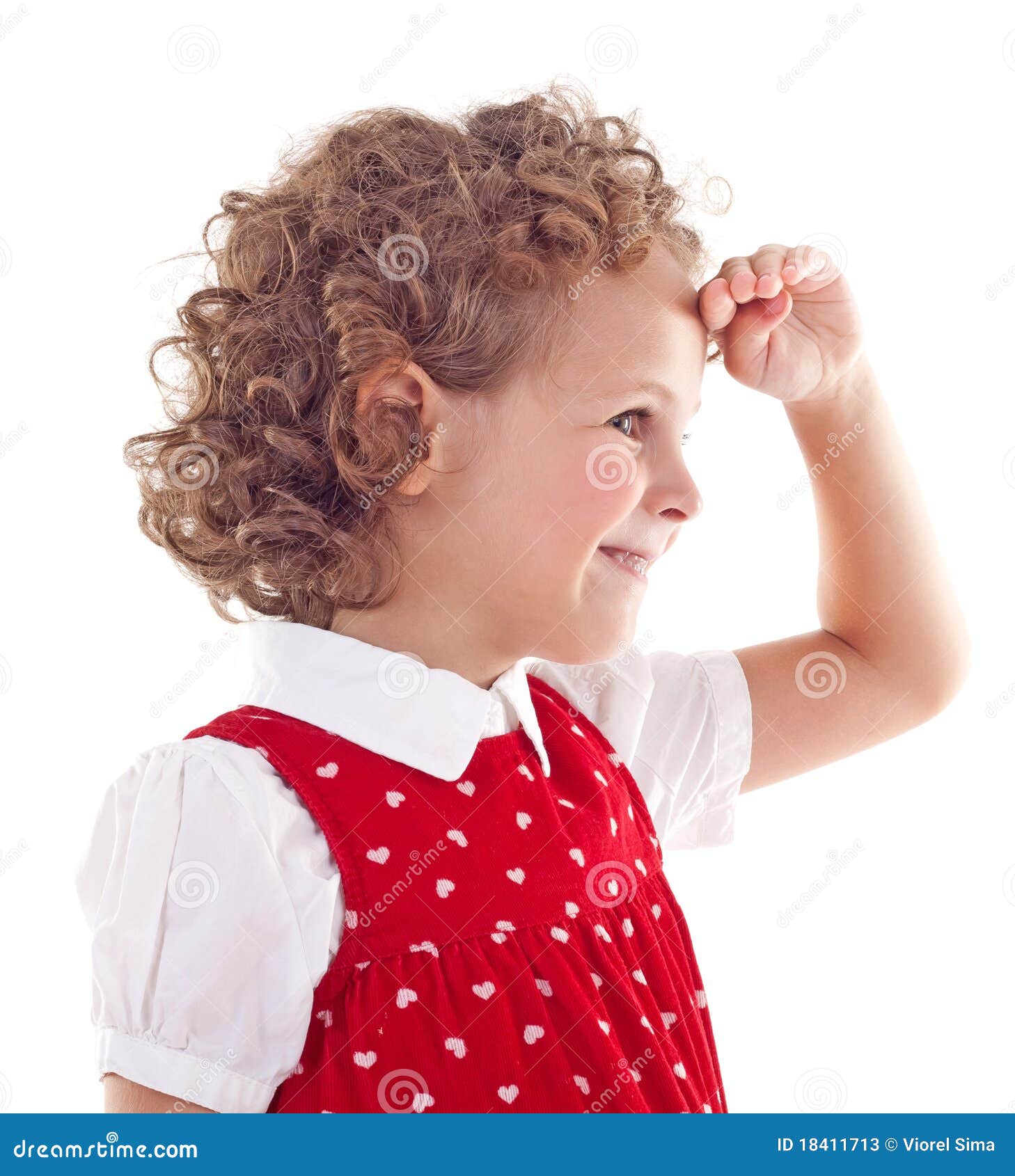 Cute Little Girl Looking in the Horizont Stock Image - Image of clothes ...
