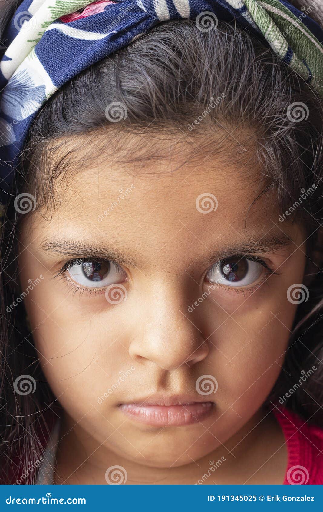 Cute Little Girl Looking Seriously Stock Image - Image of individuality ...
